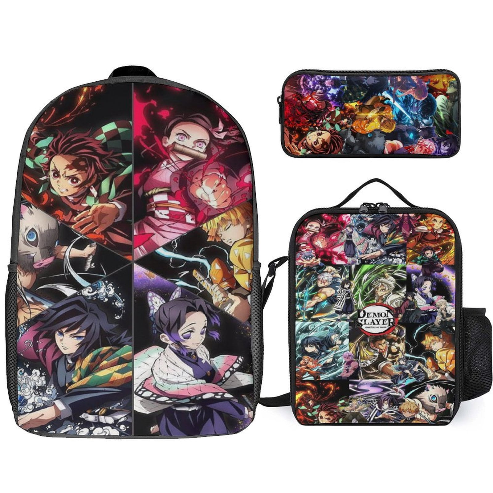 Demon Slayer Backpacks 3pcs Set Laptop Bag Travel Hiking Camping Casual ...