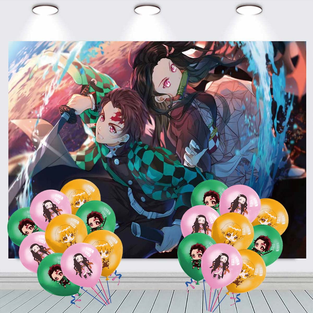 Demon Slayer Balloons Party Supplies Taspestry Poster Banner Backdrop ...