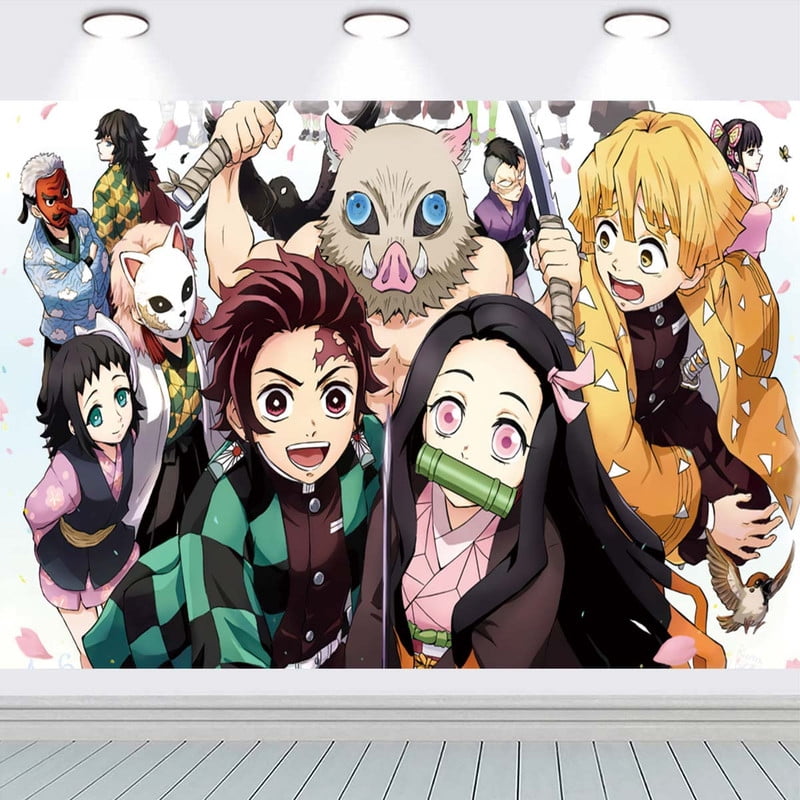 Demon Slayer Banner Backdrop Background Taspestry Wall Decor Birthday ...