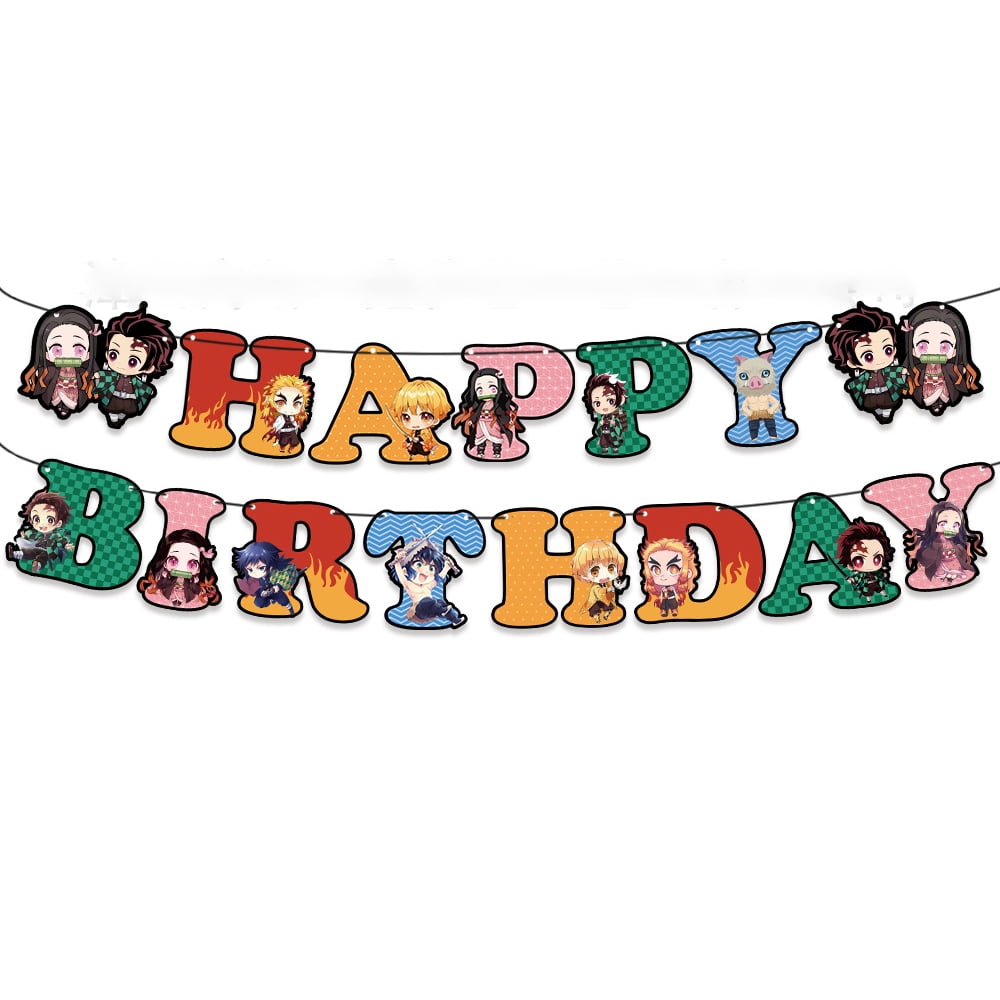 Demon Slayer Banner For Shower Decorations Birthday Banner Party ...