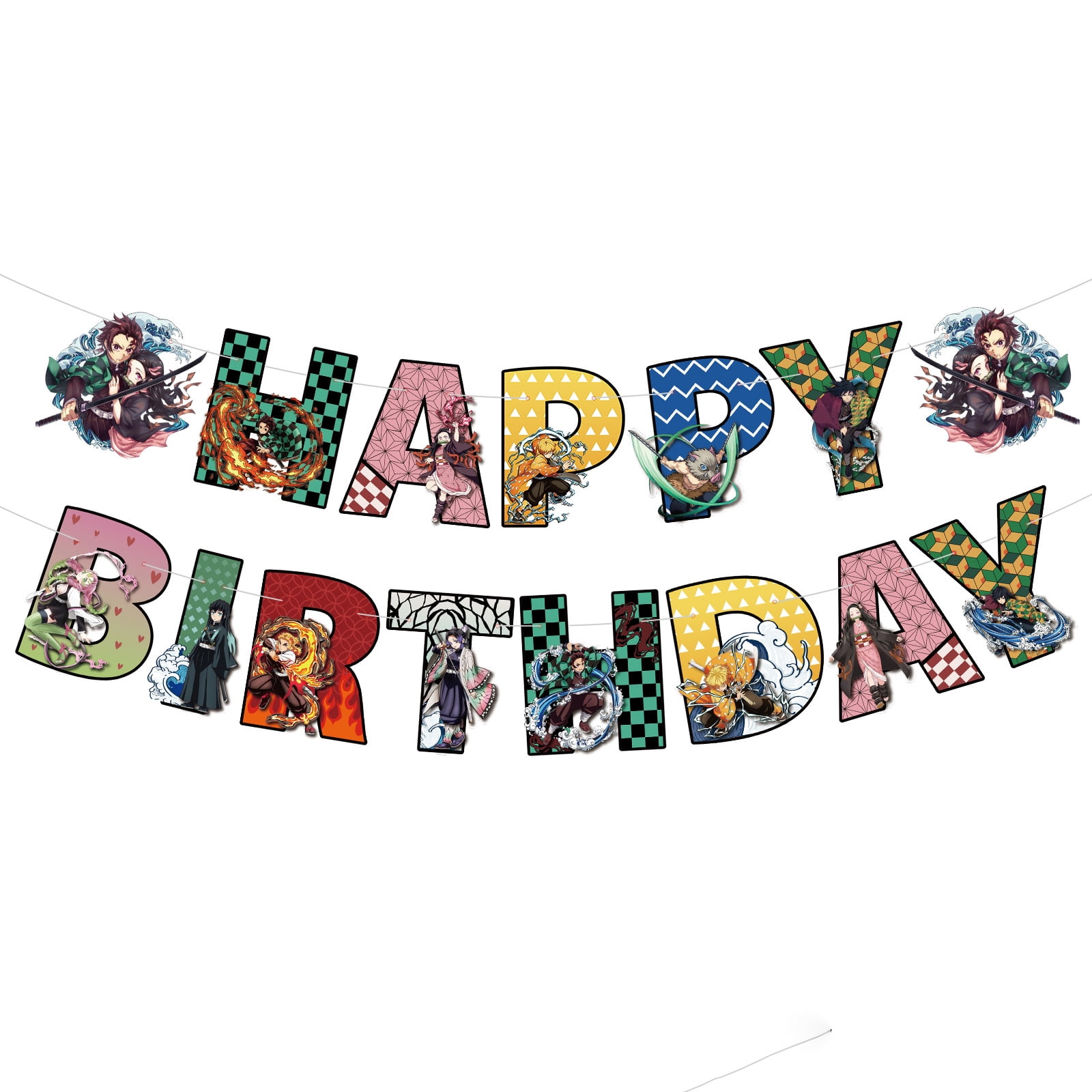 Demon Slayer Banner For Shower Decorations Birthday Banner Party ...