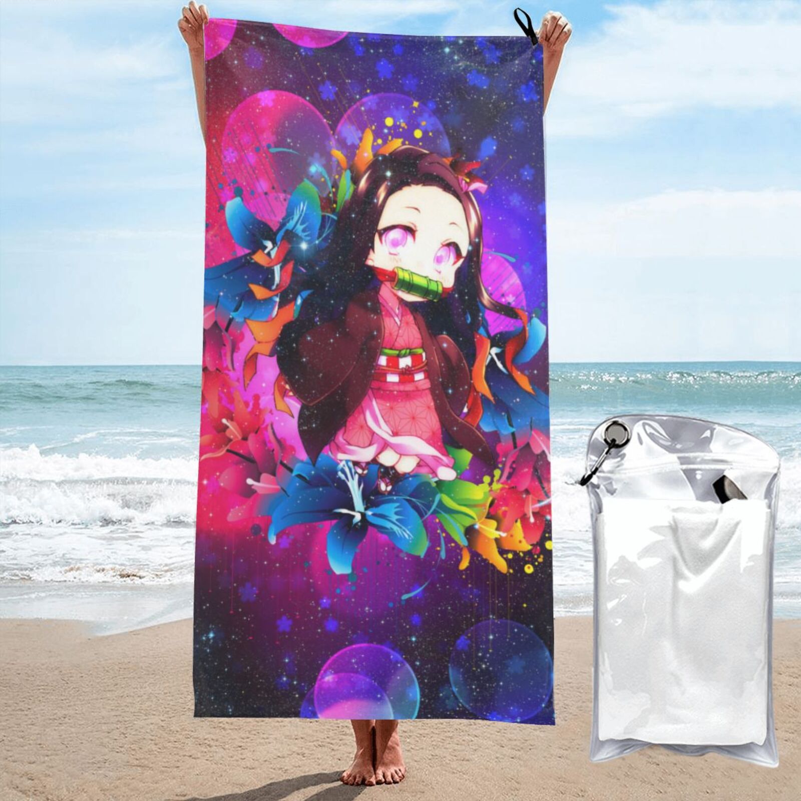Demon Slayer Beach Towel Absorbent Large Towel 3D Cartoon Towel Fast ...