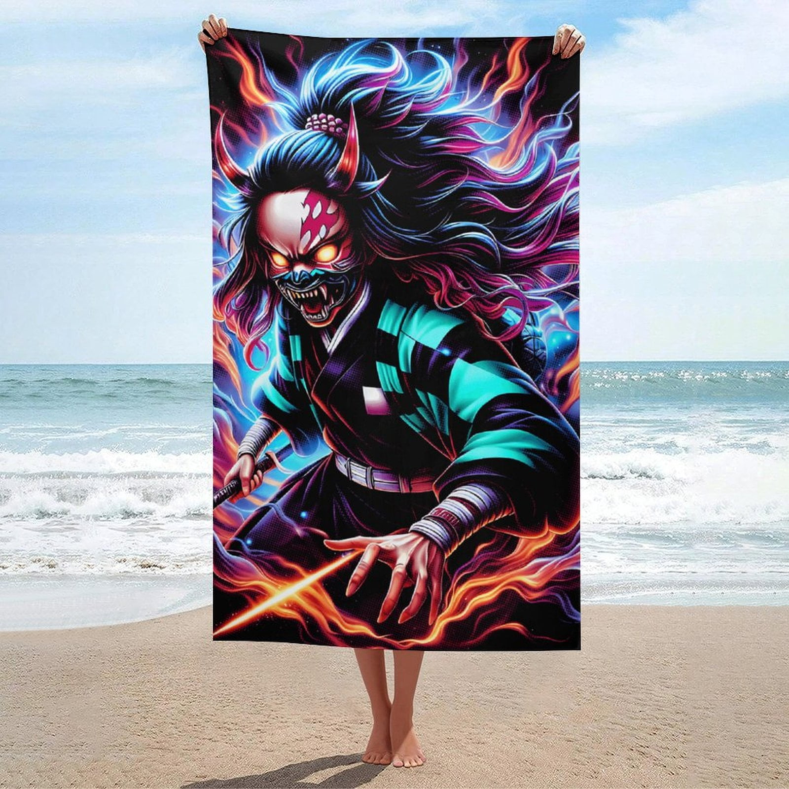 Demon Slayer Beach Towel, Oversized Microfiber Beach Towels, Soft ...