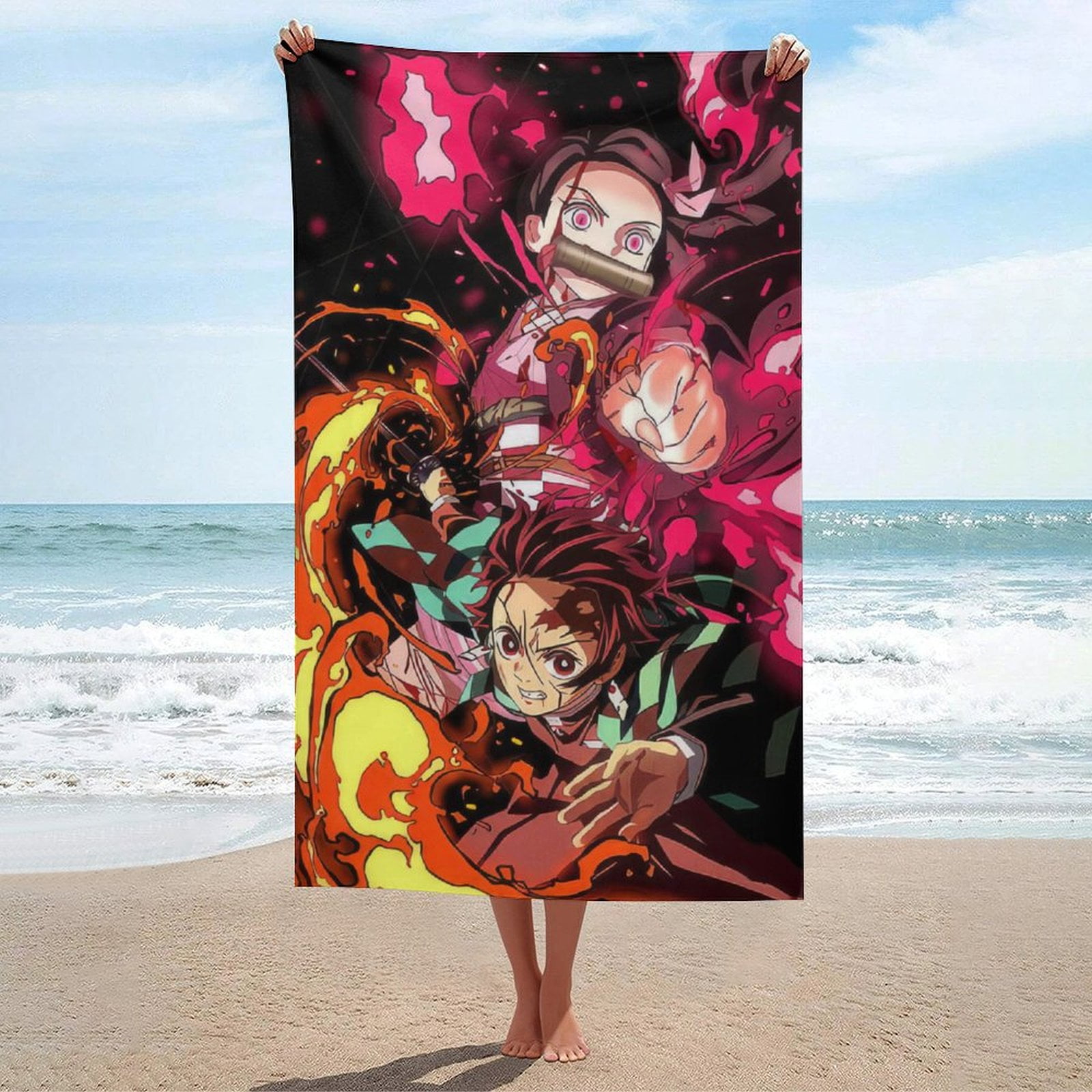 Demon Slayer Beach Towel, Oversized Microfiber Beach Towels, Soft ...