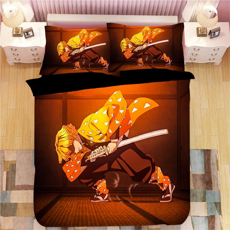 Demon Slayer Bedding Sets Cartoon Comfortable Bed Linen Boys Kids ...