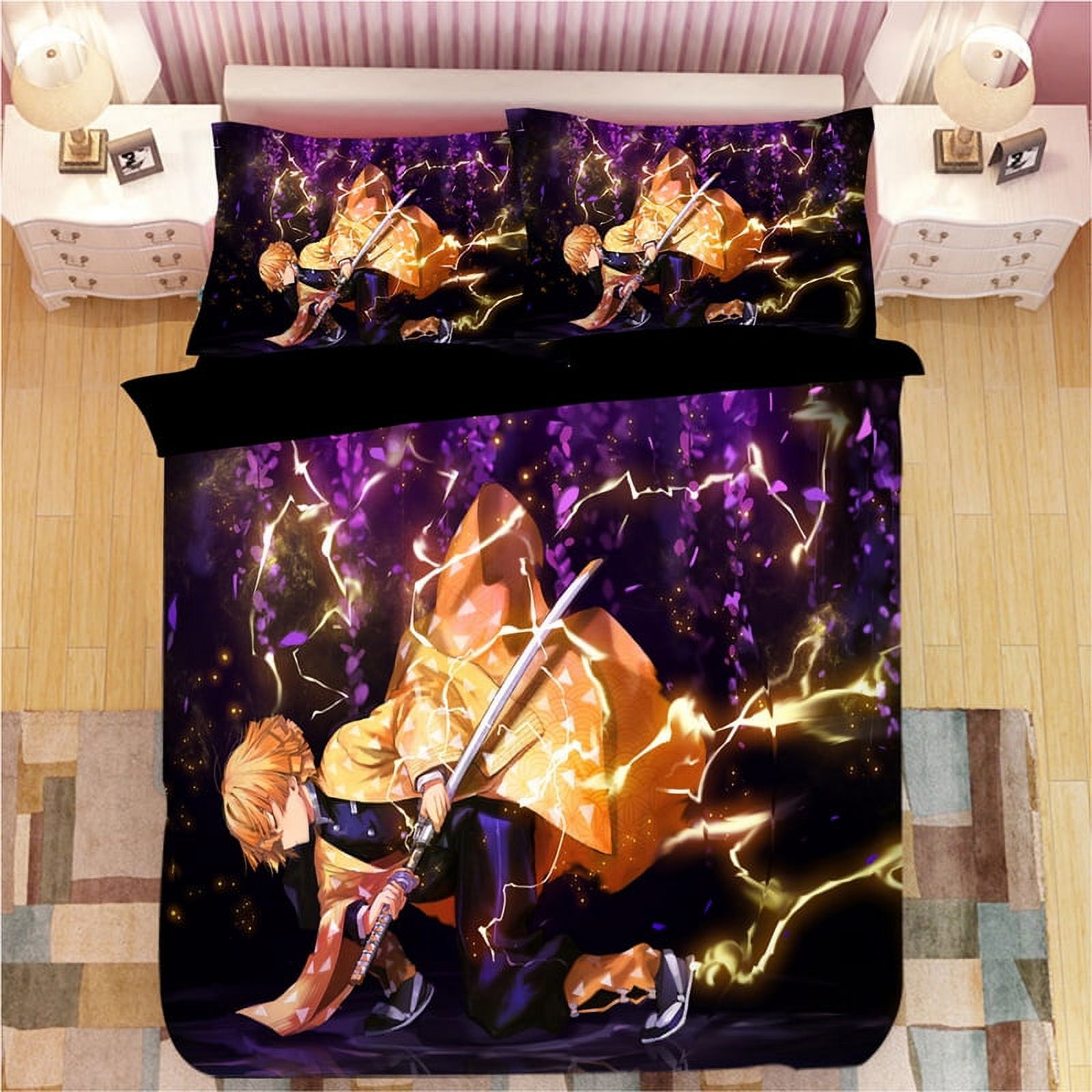Demon Slayer Bedding Sets Cartoon Comfortable Bed Linen Boys Kids ...