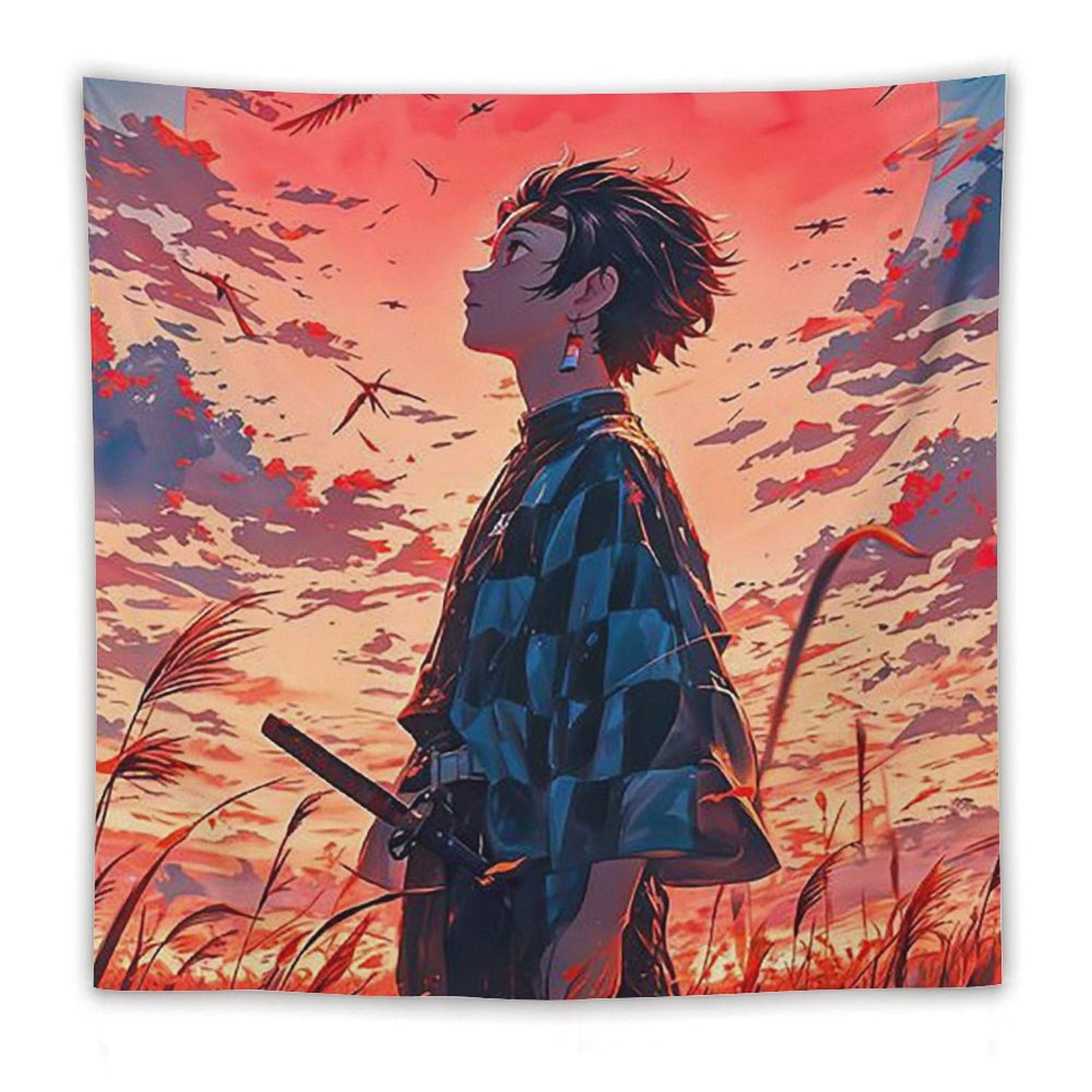 Demon Slayer Blade Anime Wall Tapestrys Bedroom Room Decor Wall Hanging ...