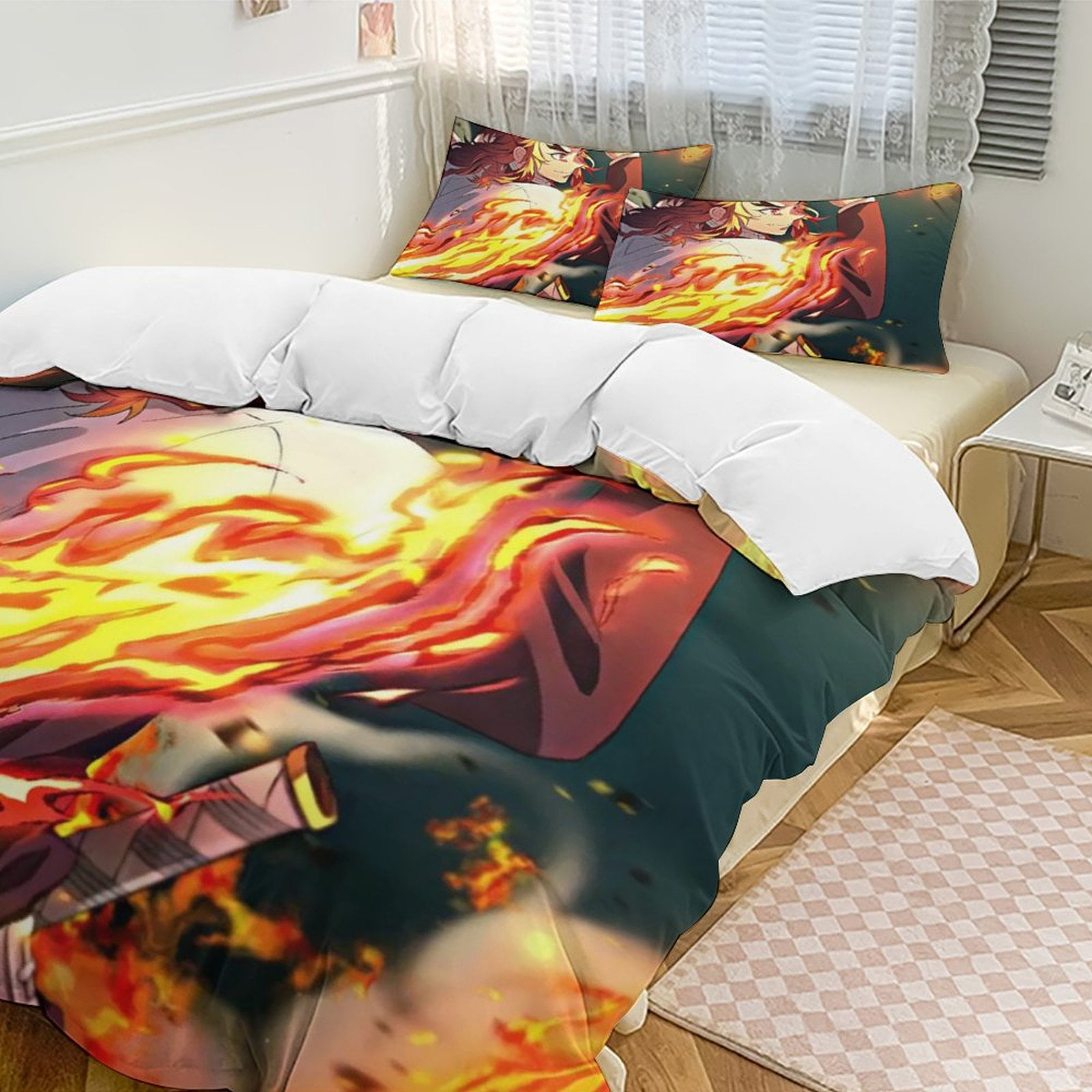 Demon Slayer Blade Thickened Bed 3 Piece Bedding Set (1 Duvet Cover + 2 ...