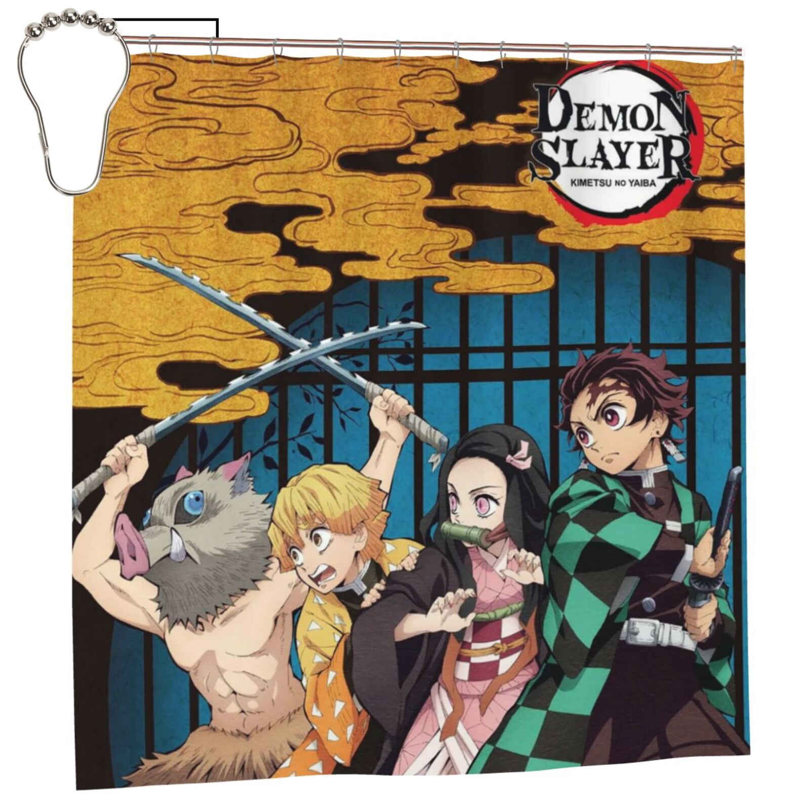 Demon Slayer Blade Waterproof Shower Curtains Bathroom Hotel Quality ...