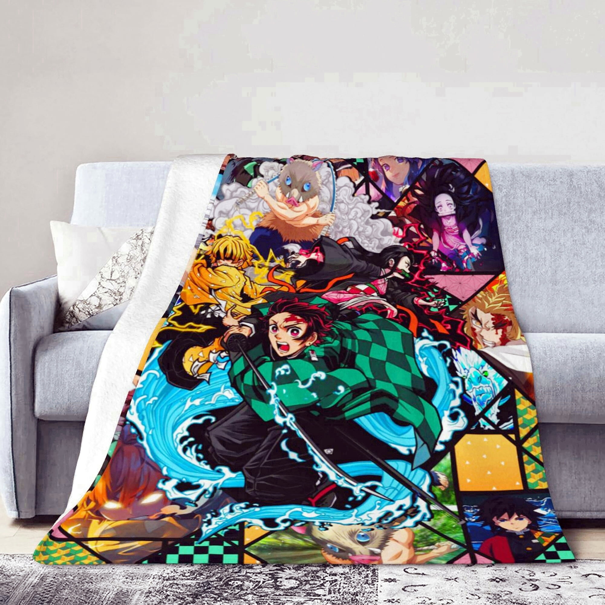 Demon Slayer Blanket Cartoon Throw Blanket Cute Super Soft Anime ...