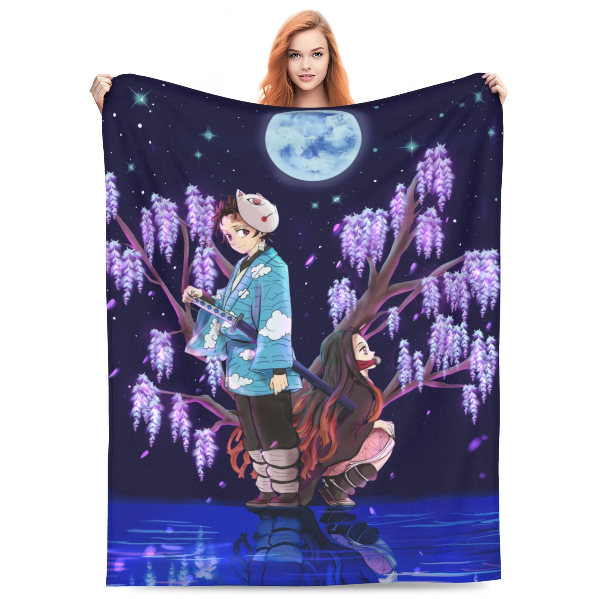 Demon Slayer Blanket Lightweight Throw Blanket Flannel Fleece ...