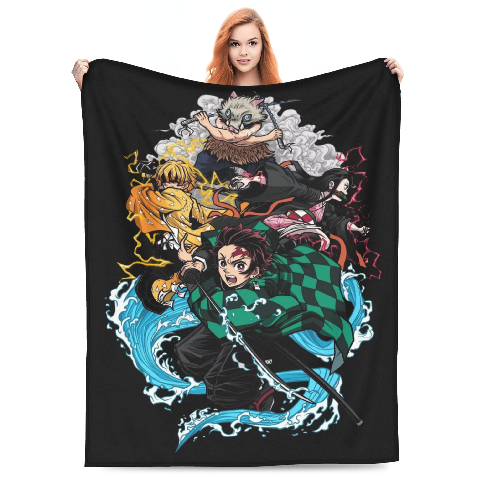 Demon Slayer Blanket Lightweight Throw Blanket Flannel Fleece ...