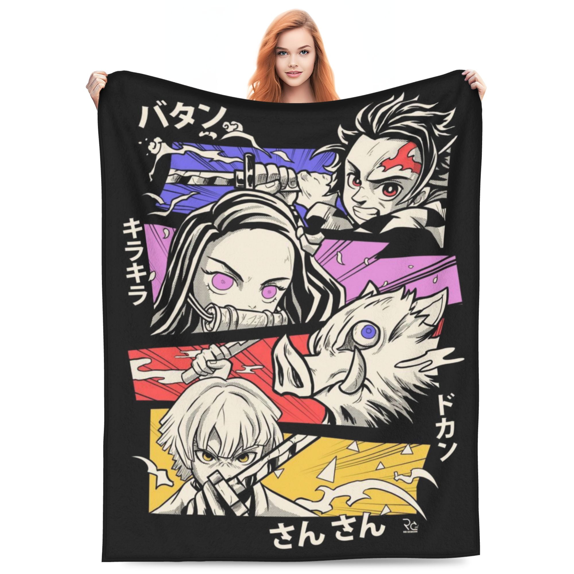 Demon Slayer Blanket Lightweight Throw Blanket Flannel Fleece ...