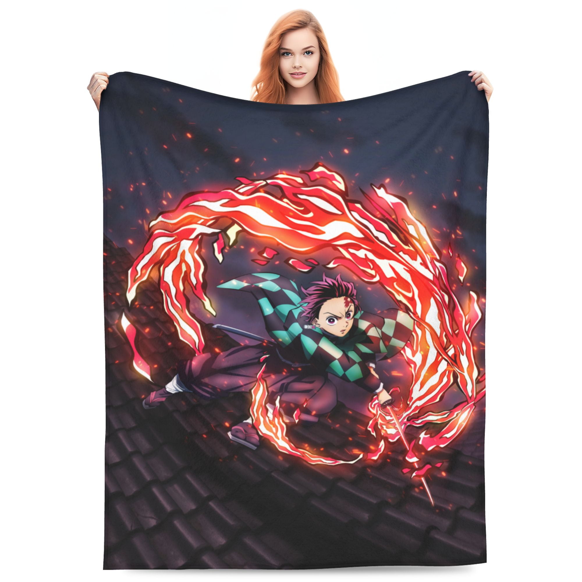 Demon Slayer Blanket Lightweight Throw Blanket Flannel Fleece ...