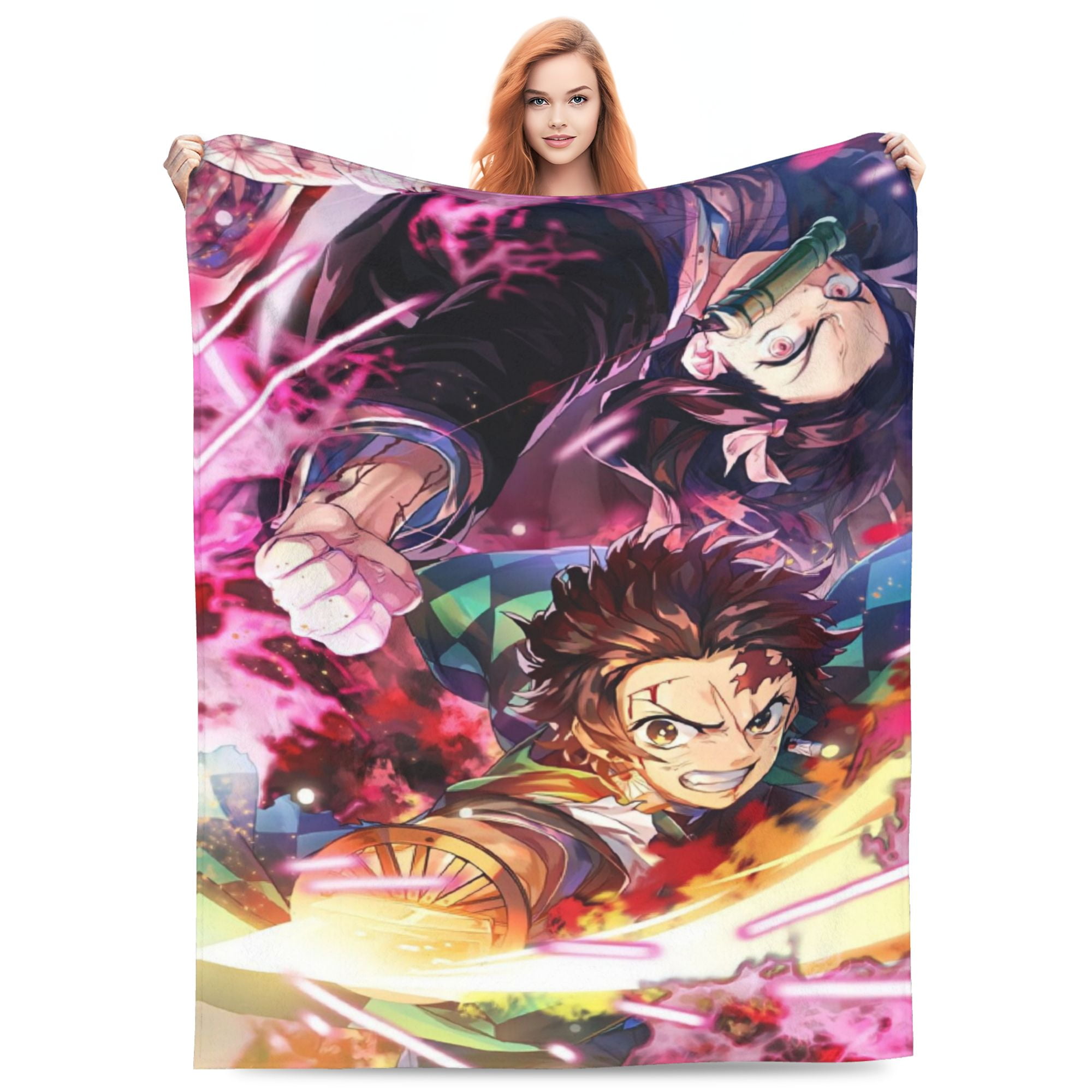 Demon Slayer Blanket Lightweight Throw Blanket Flannel Fleece ...