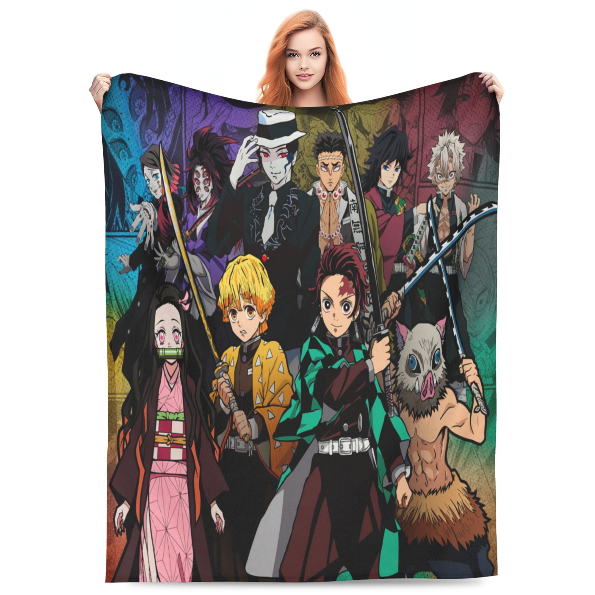 Demon Slayer Blanket Lightweight Throw Blanket Flannel Fleece ...
