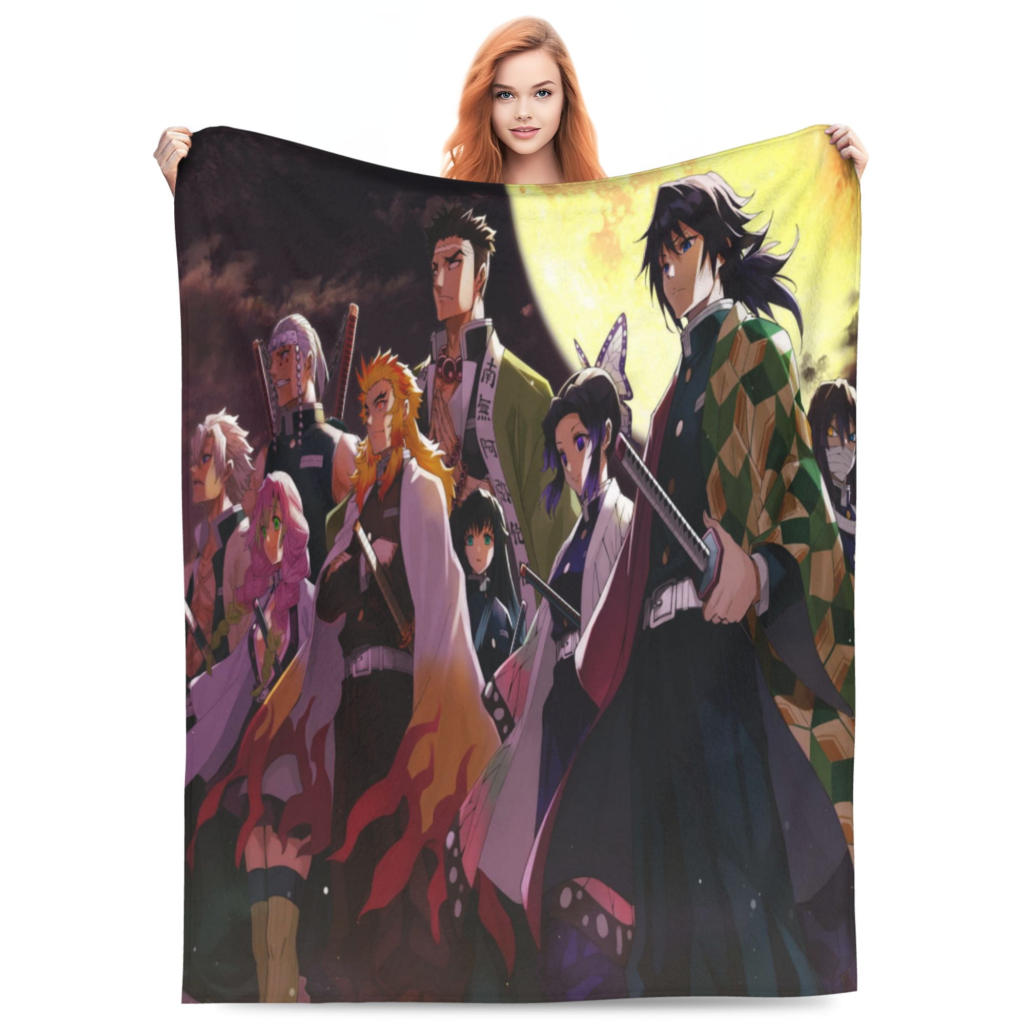 Demon Slayer Blanket Lightweight Throw Blanket Flannel Fleece ...
