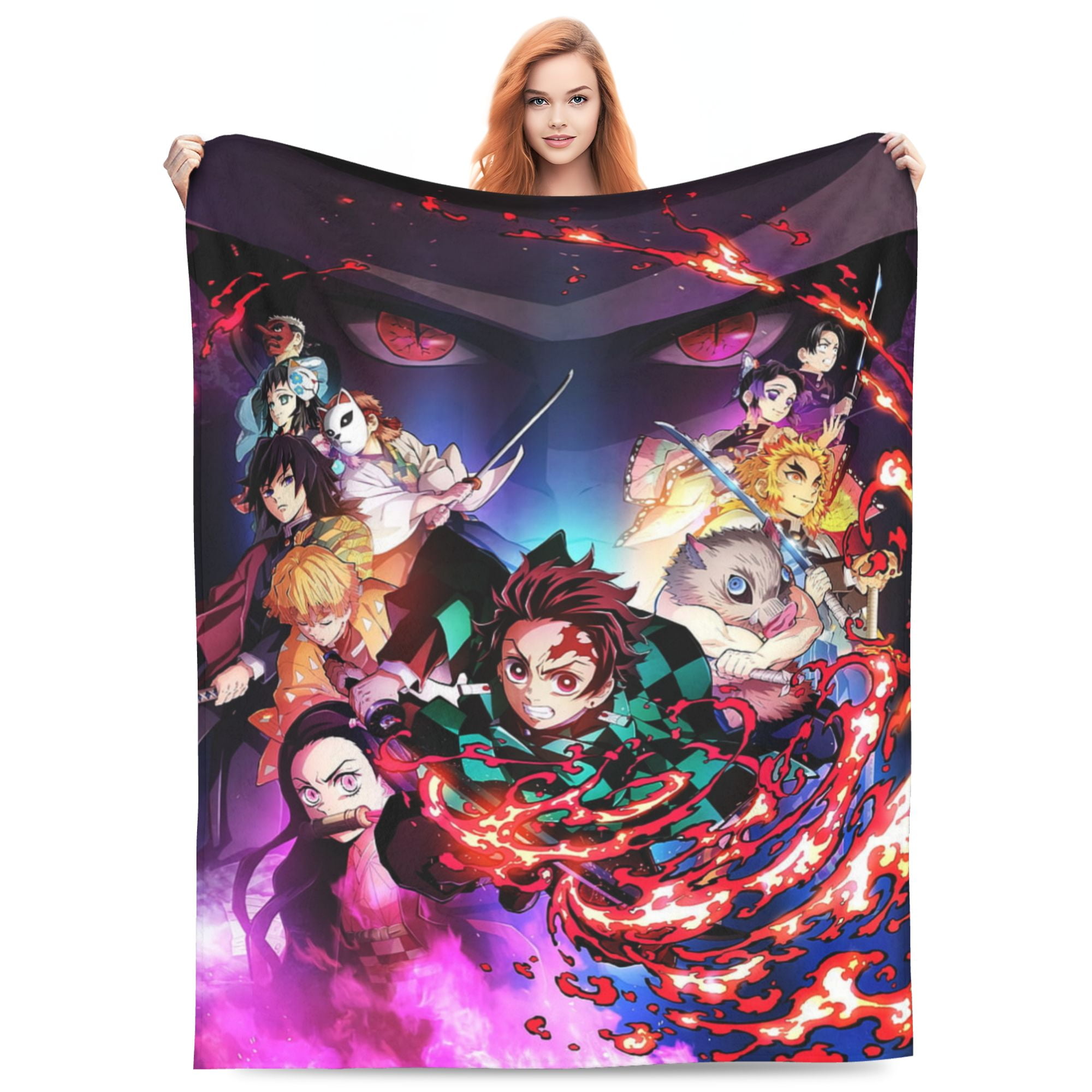 Demon Slayer Blanket Lightweight Throw Blanket Flannel Fleece ...
