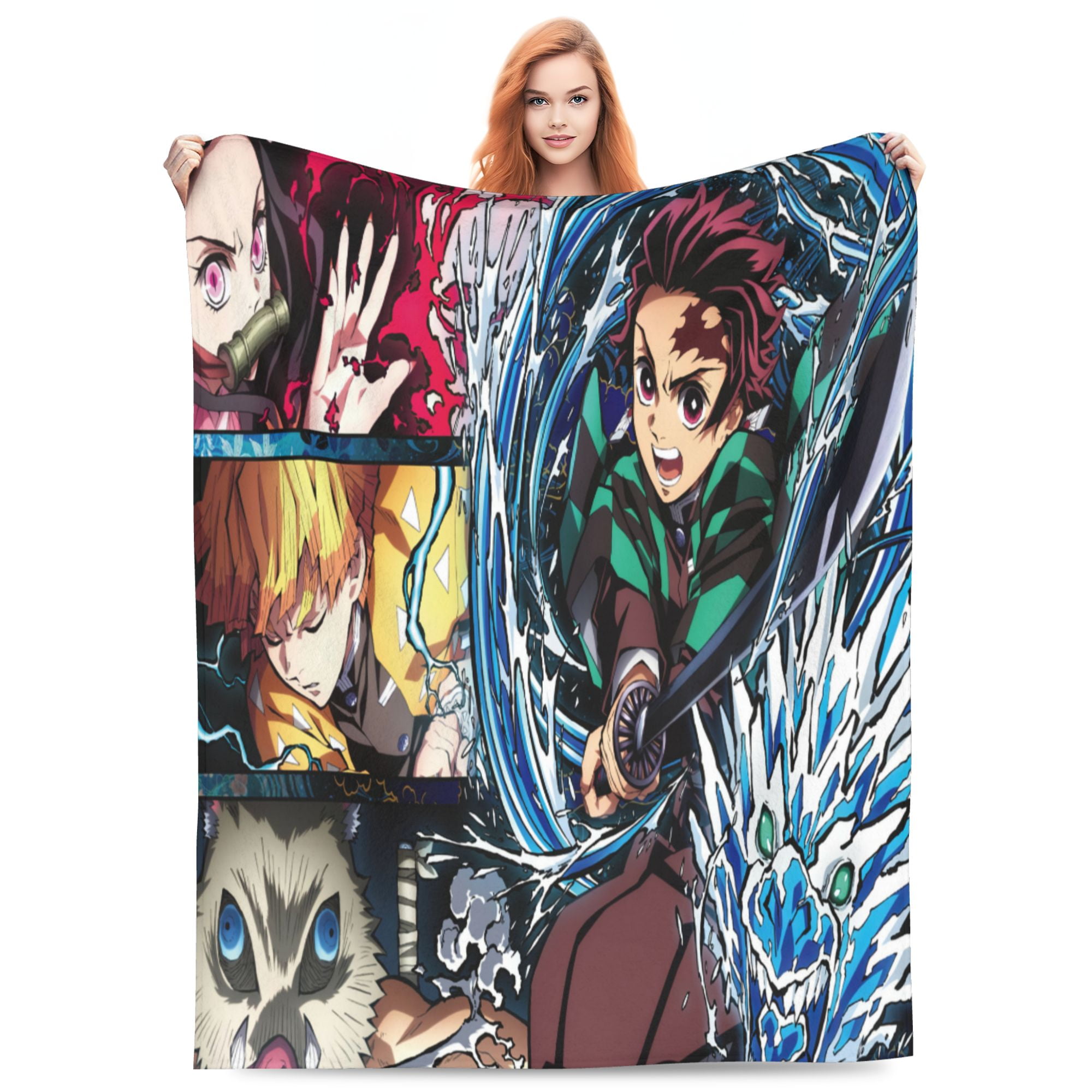 Demon Slayer Blanket Lightweight Throw Blanket Flannel Fleece ...