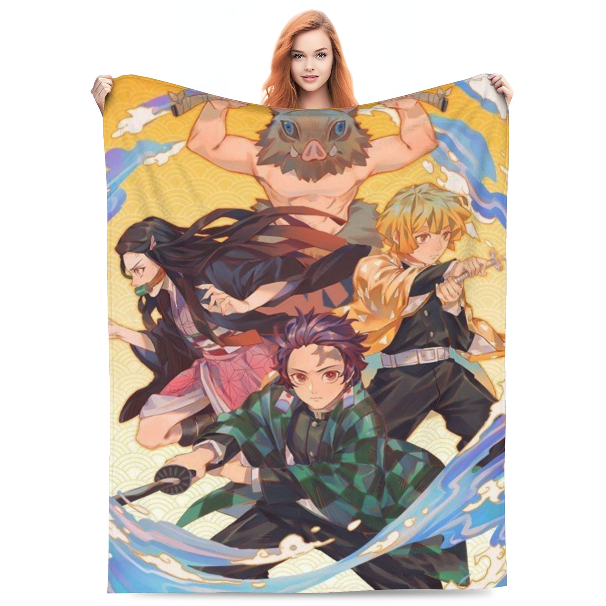 Demon Slayer Blanket Lightweight Throw Blanket Flannel Fleece ...