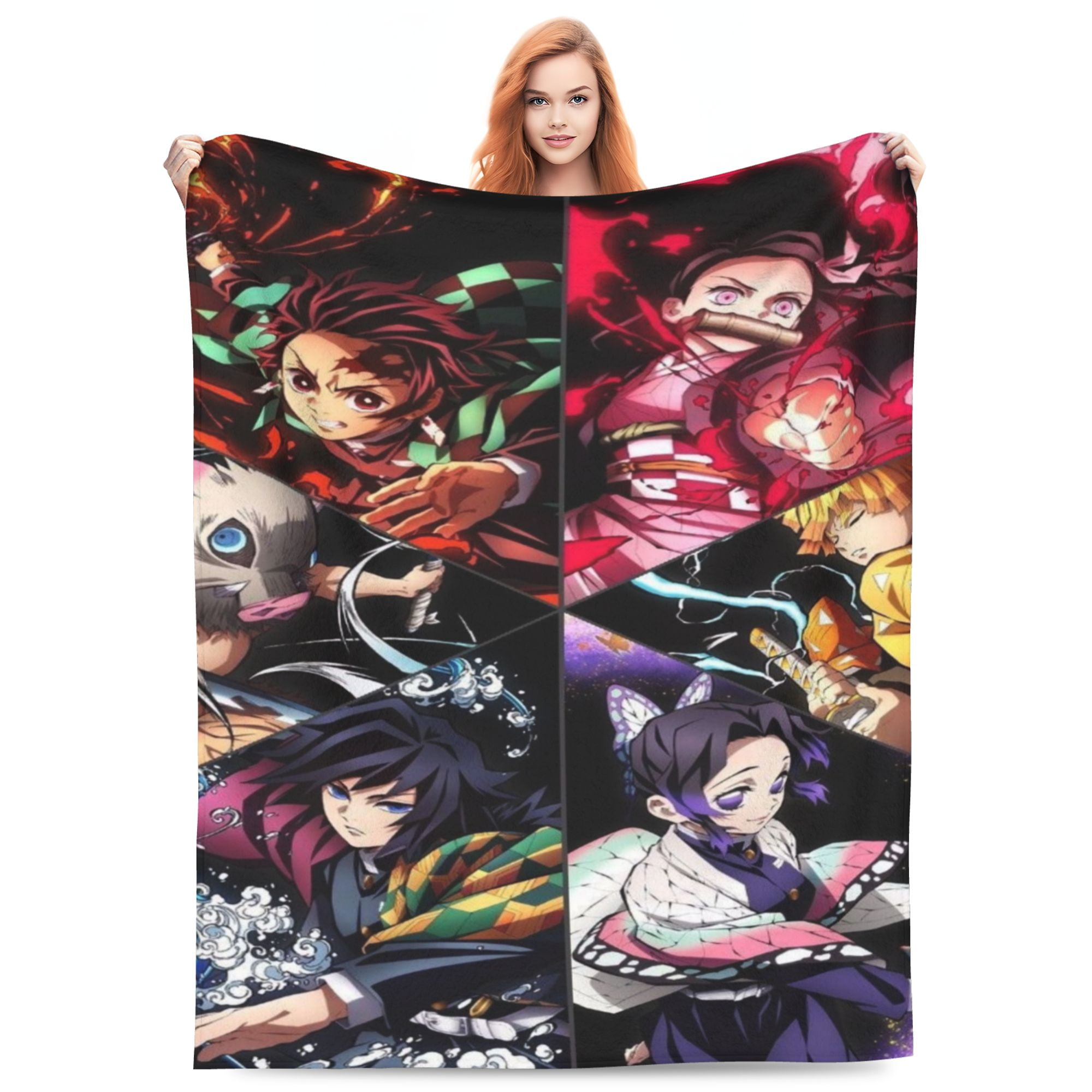 Demon Slayer Blanket Lightweight Throw Blanket Flannel Fleece ...