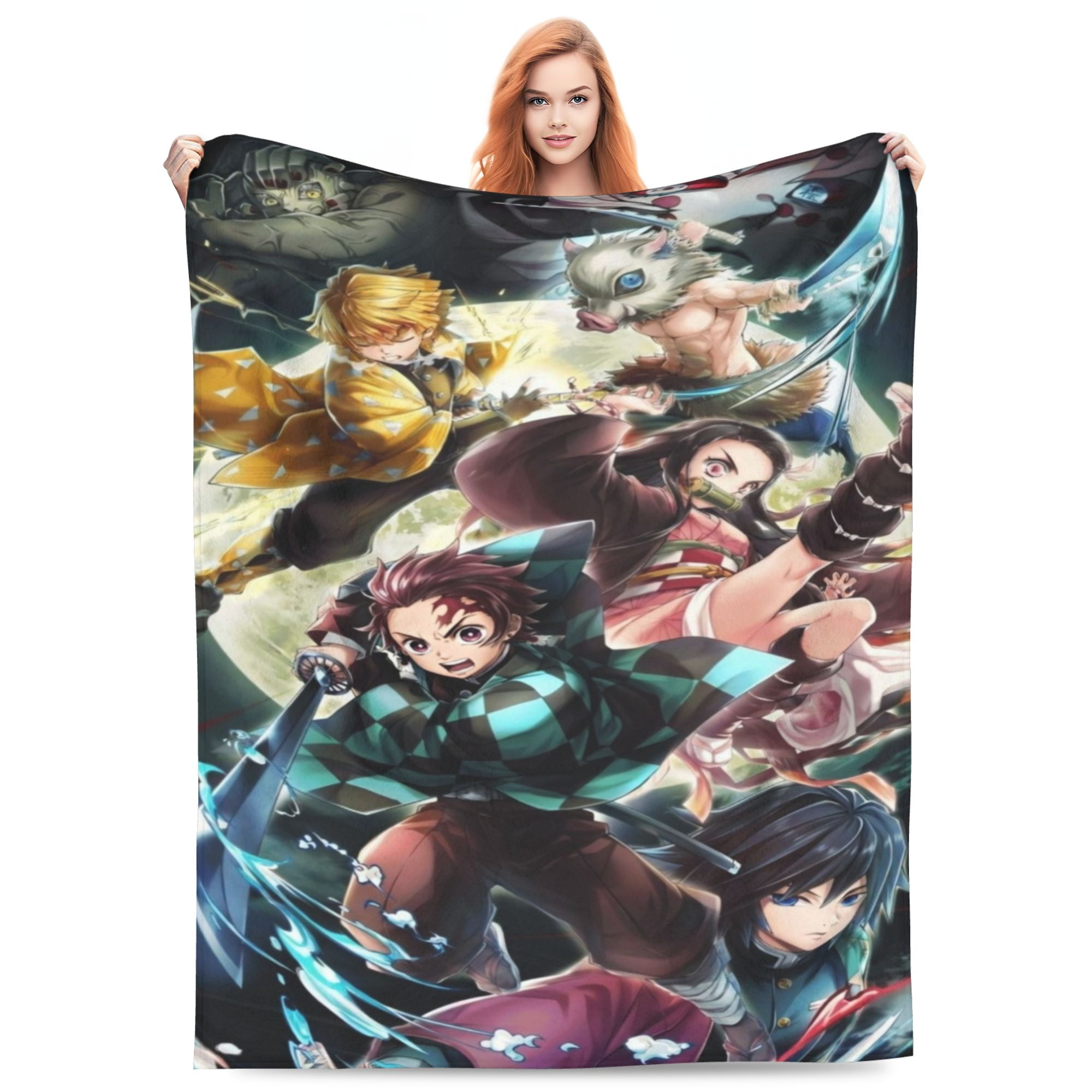 Demon Slayer Blanket Lightweight Throw Blanket Flannel Fleece ...
