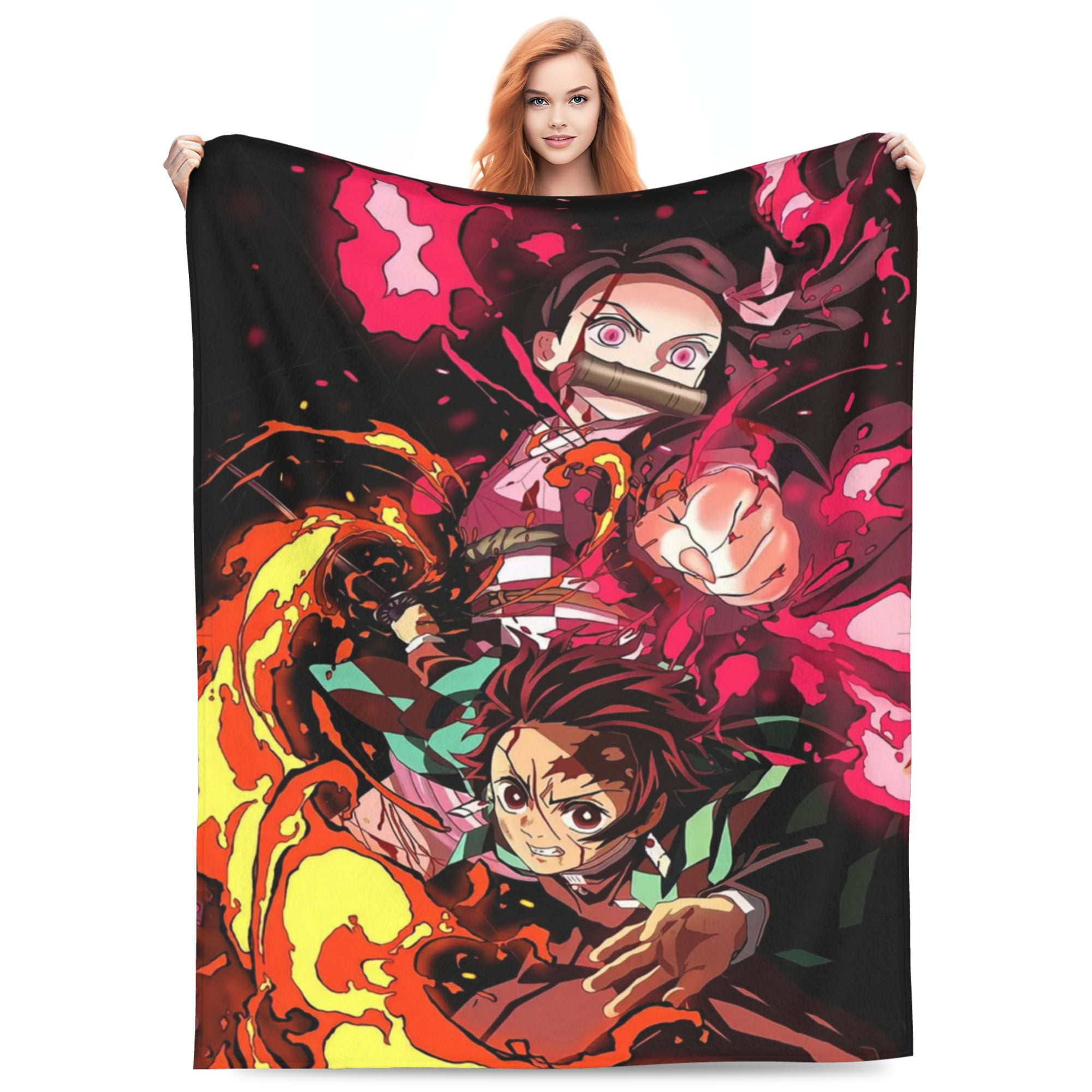 Demon Slayer Blanket Lightweight Throw Blanket Flannel Fleece ...