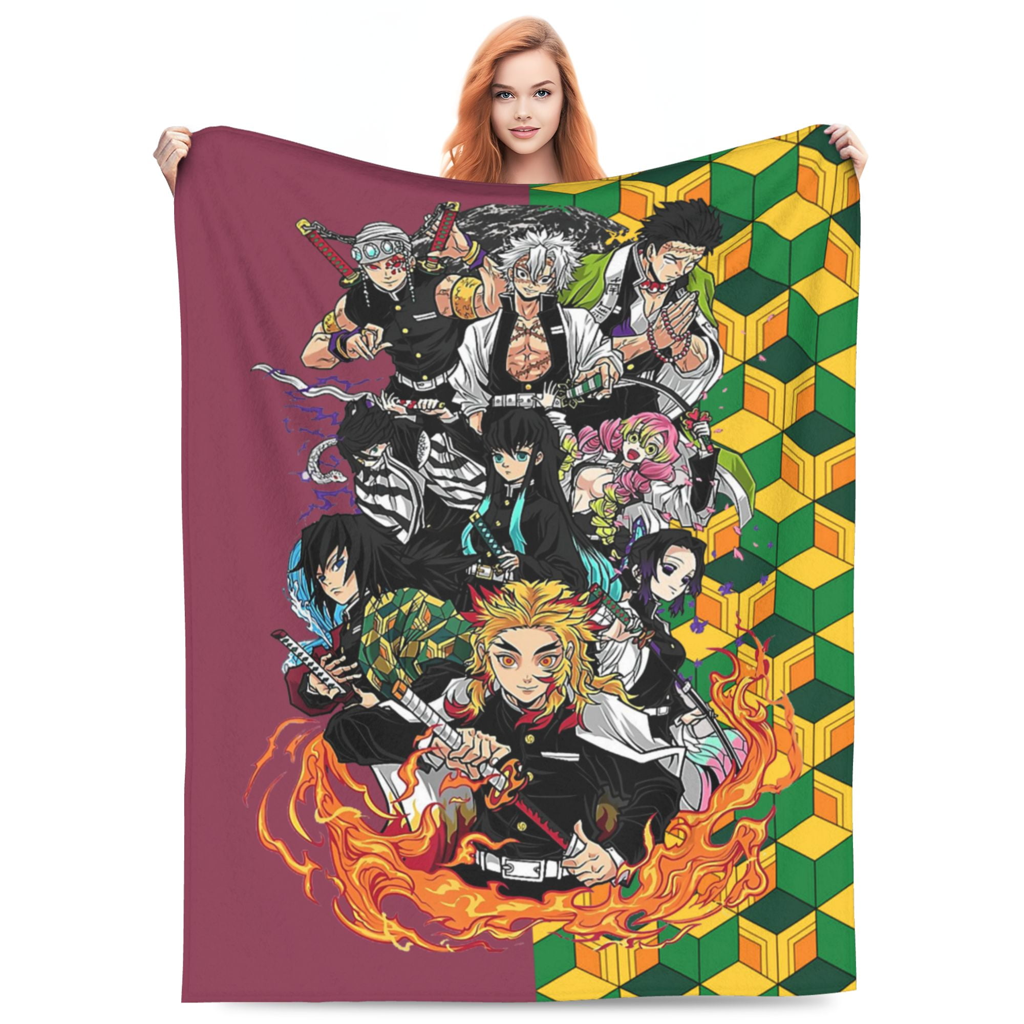Demon Slayer Blanket Lightweight Throw Blanket Flannel Fleece ...