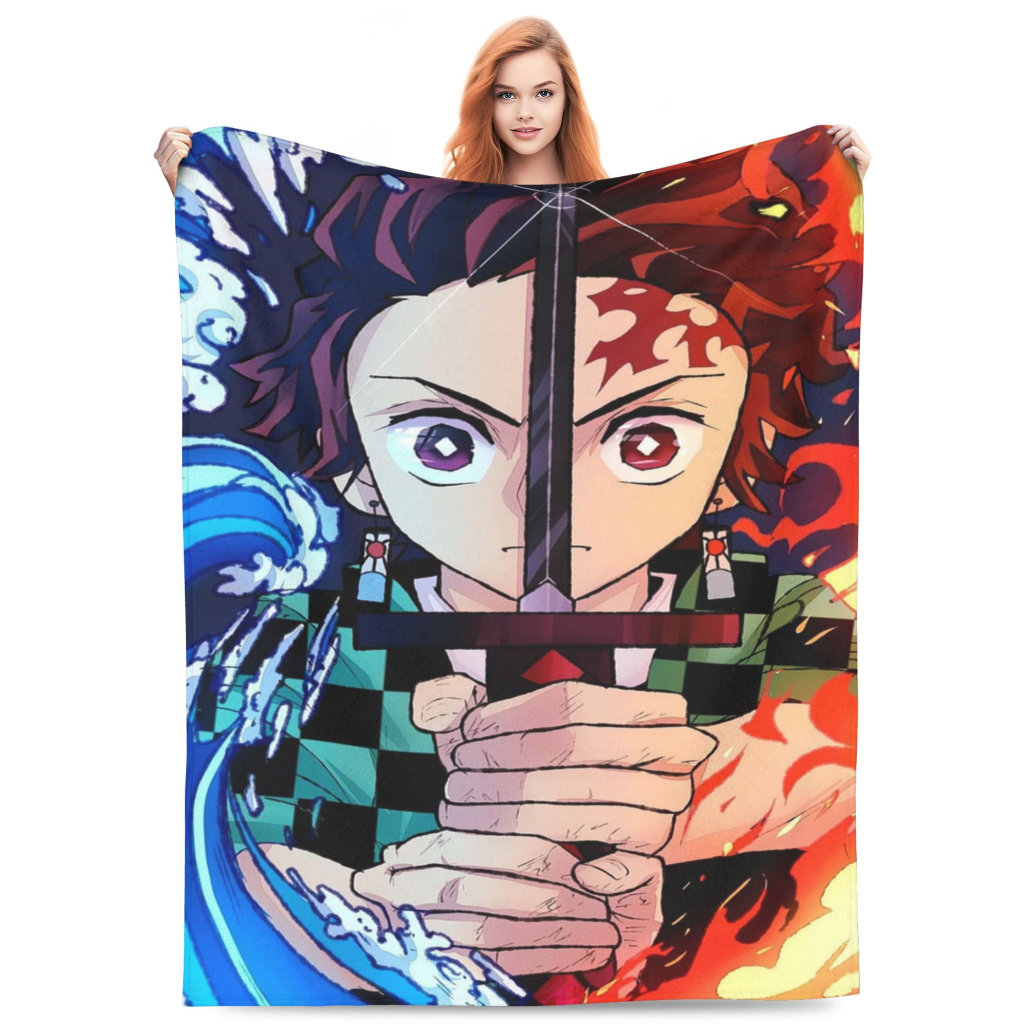 Demon Slayer Blanket Lightweight Throw Blanket Flannel Fleece ...