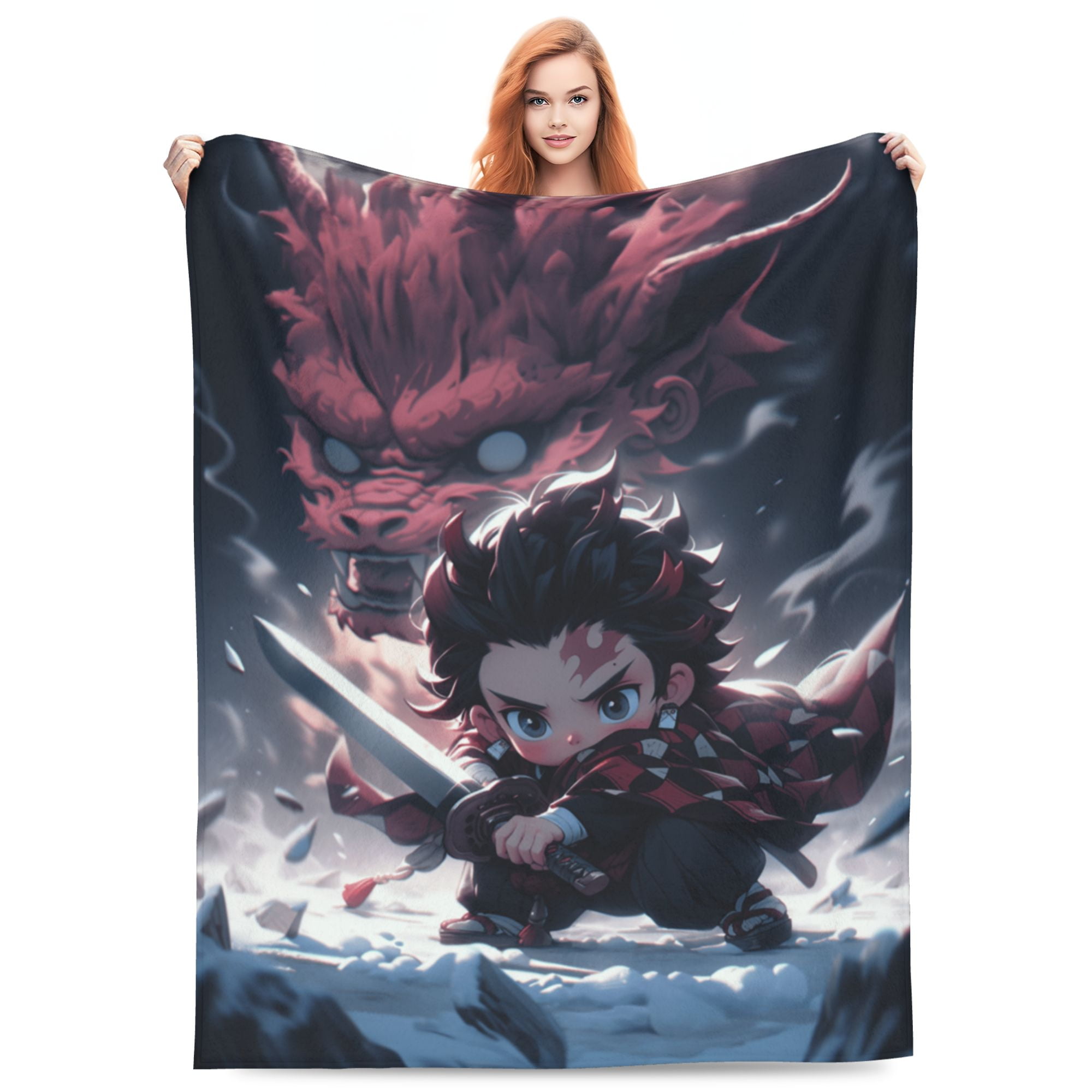 Demon Slayer Blanket Lightweight Throw Blanket Flannel Fleece ...