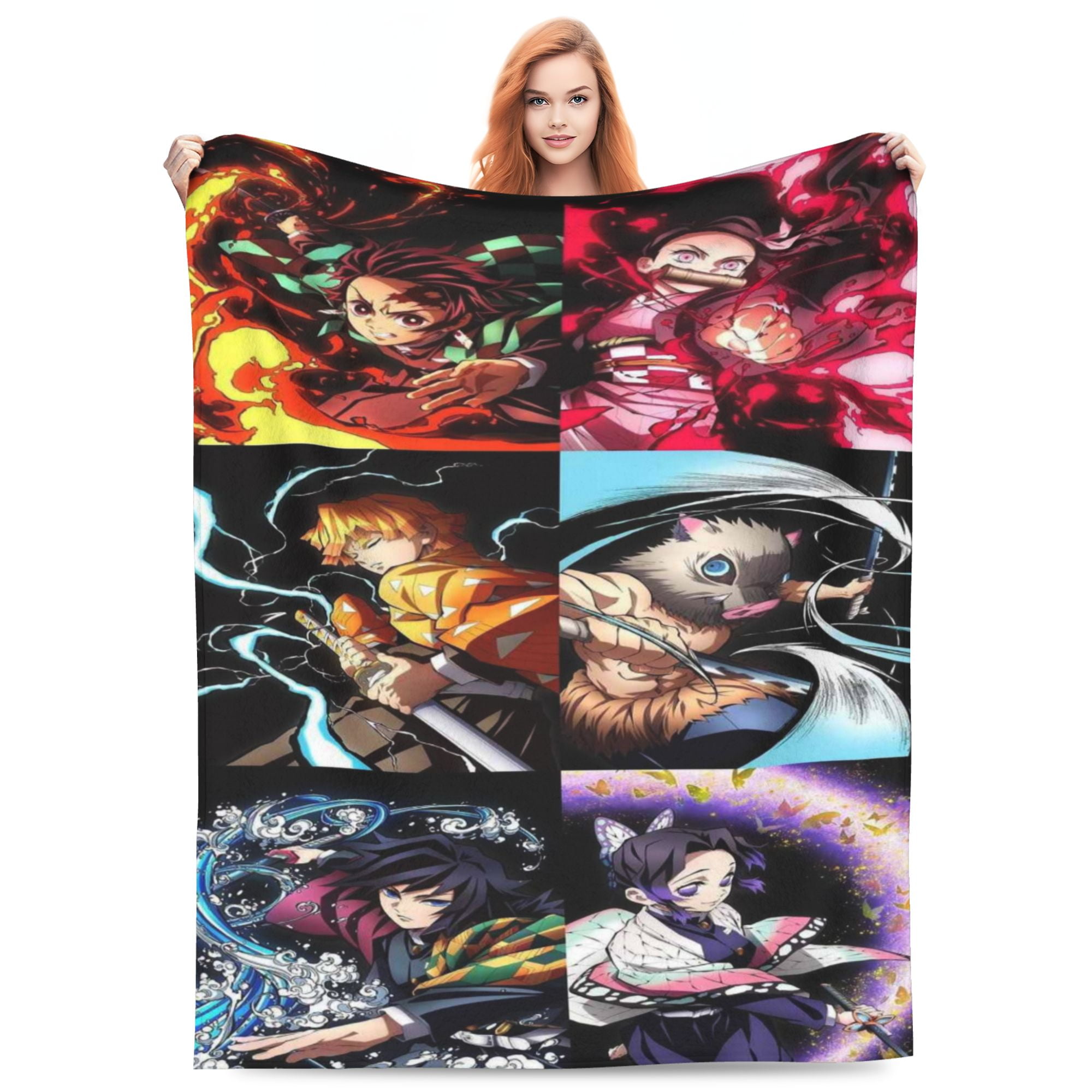 Demon Slayer Blanket Lightweight Throw Blanket Flannel Fleece ...