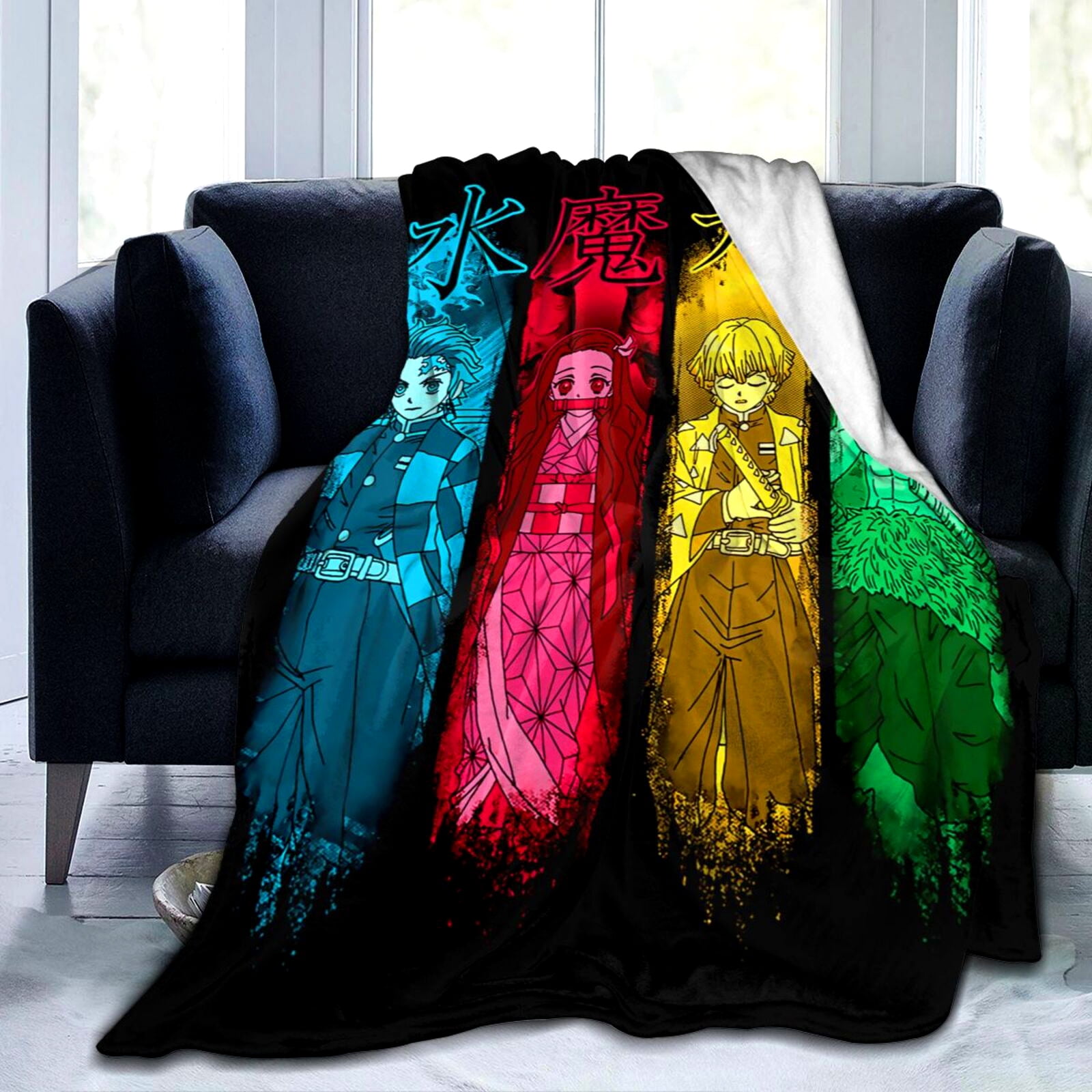 Demon Slayer Blanket Merch Stuff Nezuko Blankets Anime Bedding Demon ...