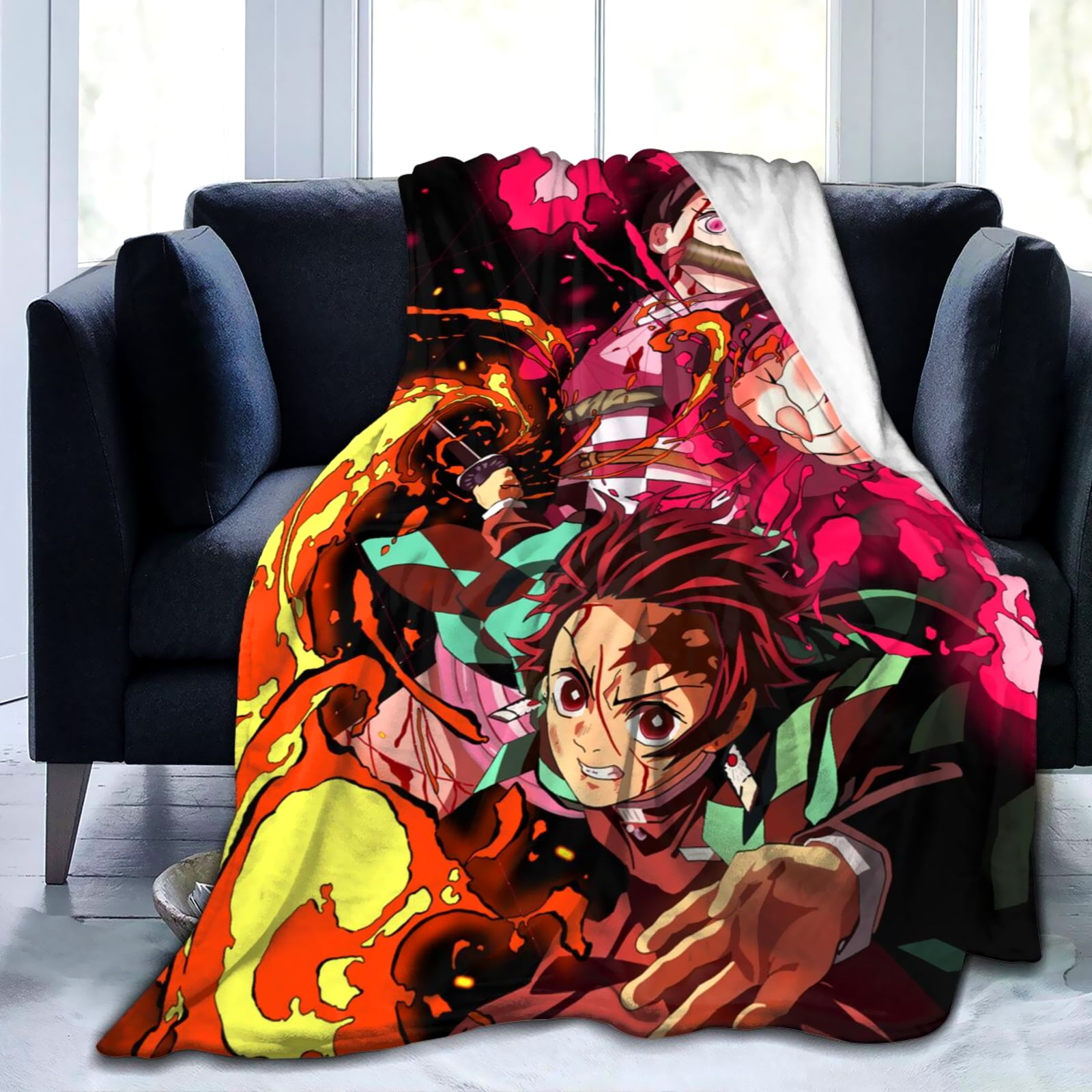 Demon Slayer Blanket Merch Stuff Nezuko Blankets Anime Bedding Demon ...