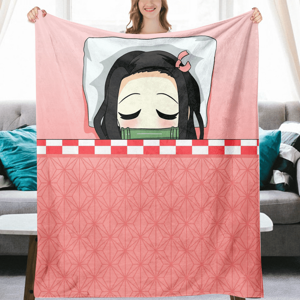 Demon Slayer Blanket Q Version Kamado Nezuko Travel Blanket Modern Warm ...