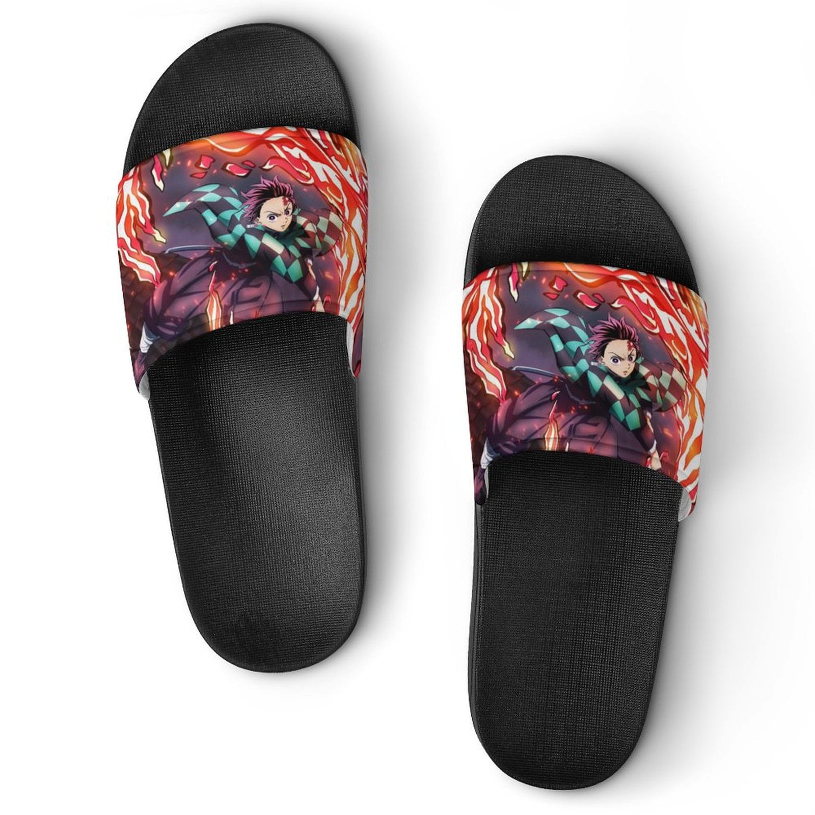 Demon Slayer Boys Slide Sandals, Comfort Casual Pool Slide Outdoor ...