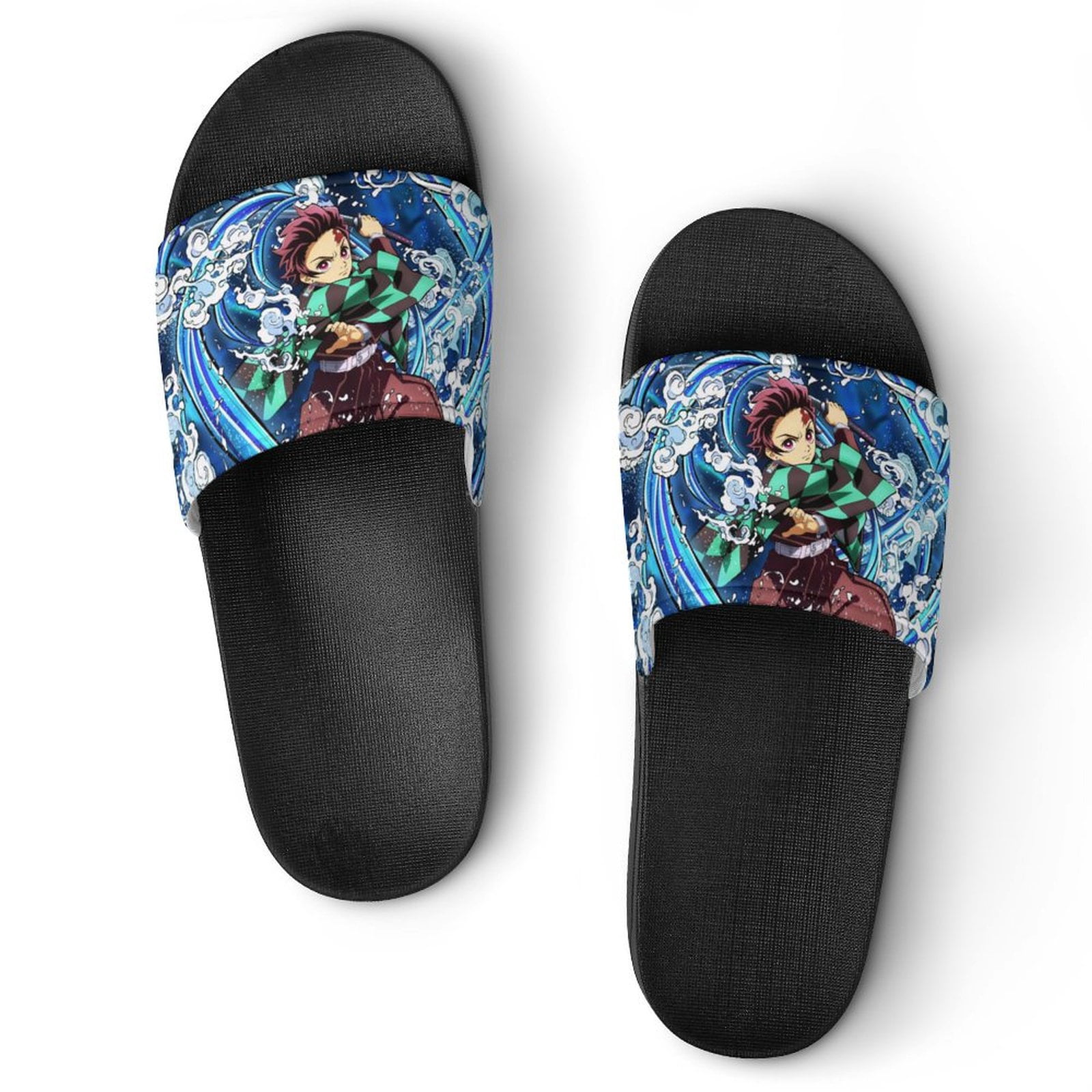 Demon Slayer Boys Slide Sandals, Comfort Casual Pool Slide Outdoor ...
