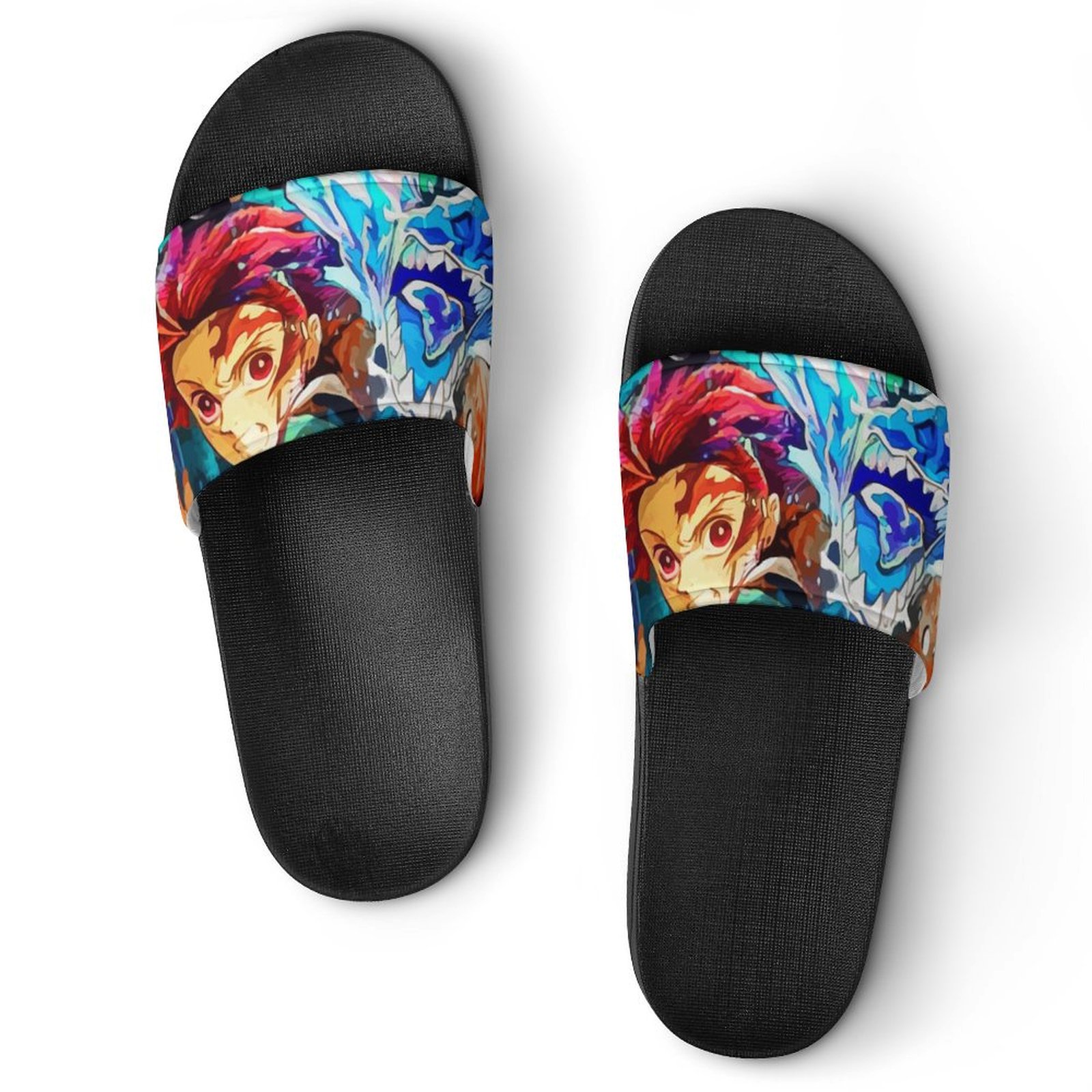 Demon Slayer Boys Slide Sandals, Comfort Casual Pool Slide Outdoor ...