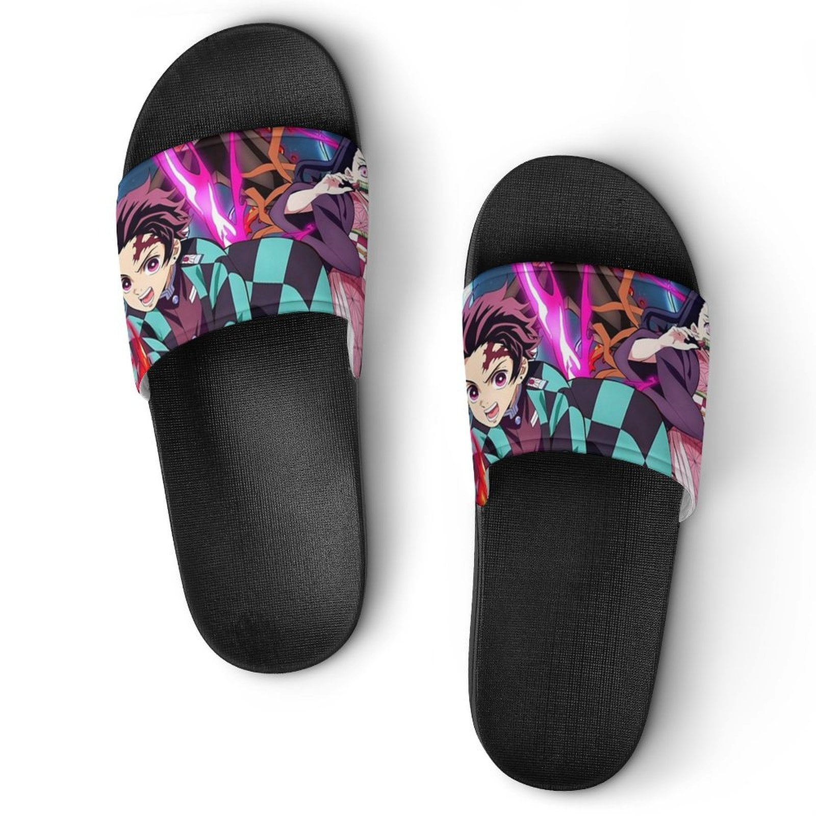 Demon Slayer Boys Slide Sandals, Comfort Casual Pool Slide Outdoor ...