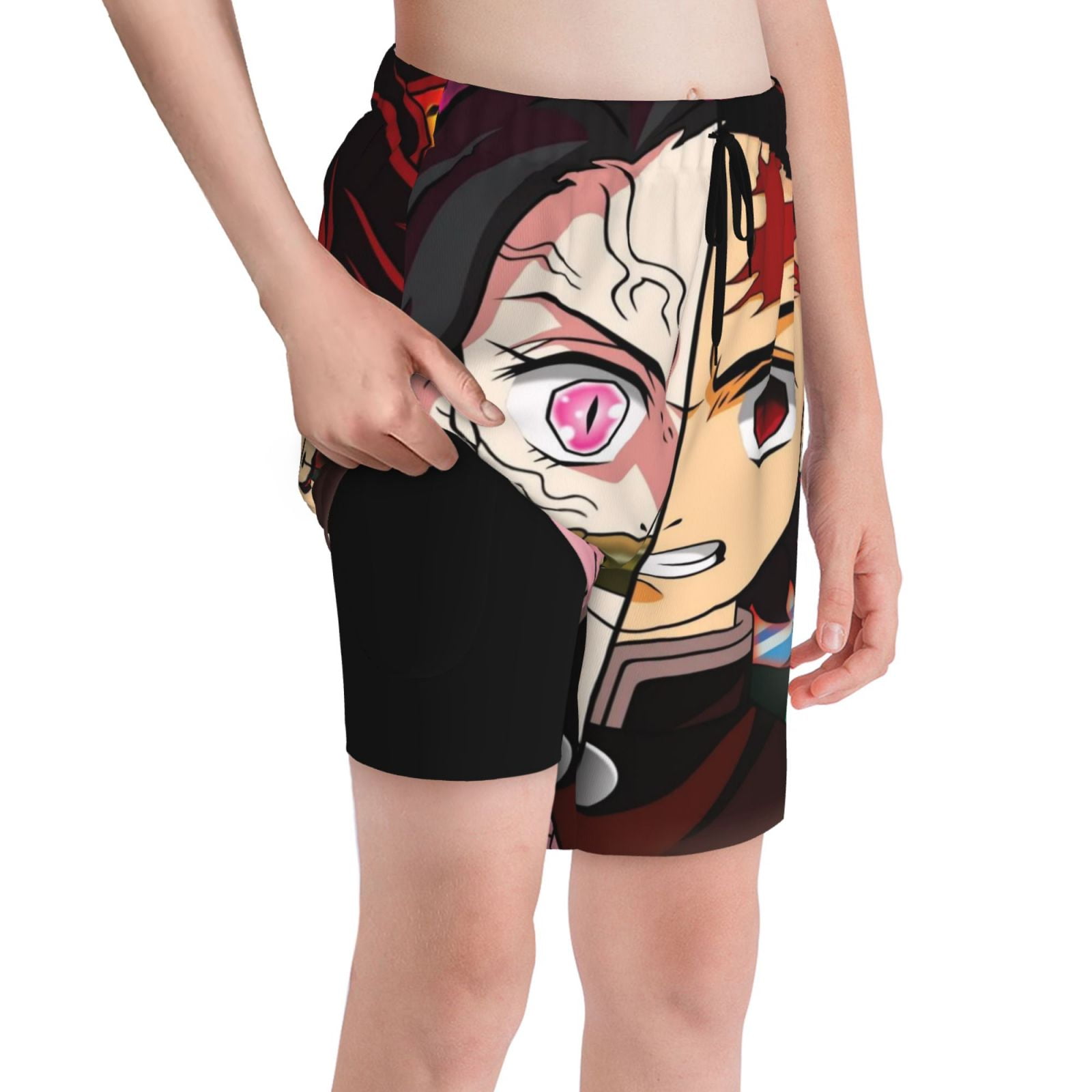 Demon Slayer Boys Swim Trunks Compression Liner Swim Shorts Beach Quick ...