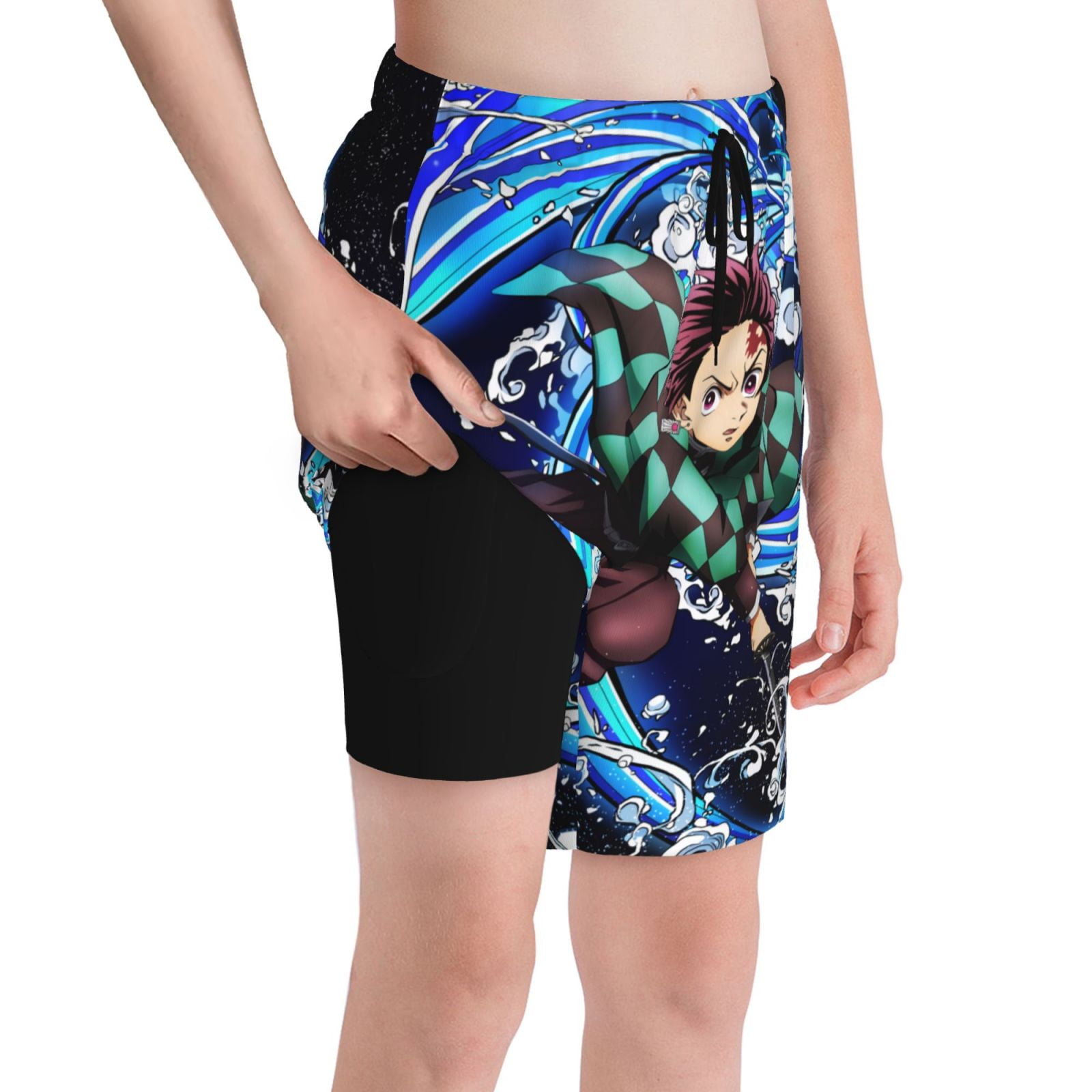 Demon Slayer Boys Swim Trunks Compression Liner Swim Shorts Beach Quick ...