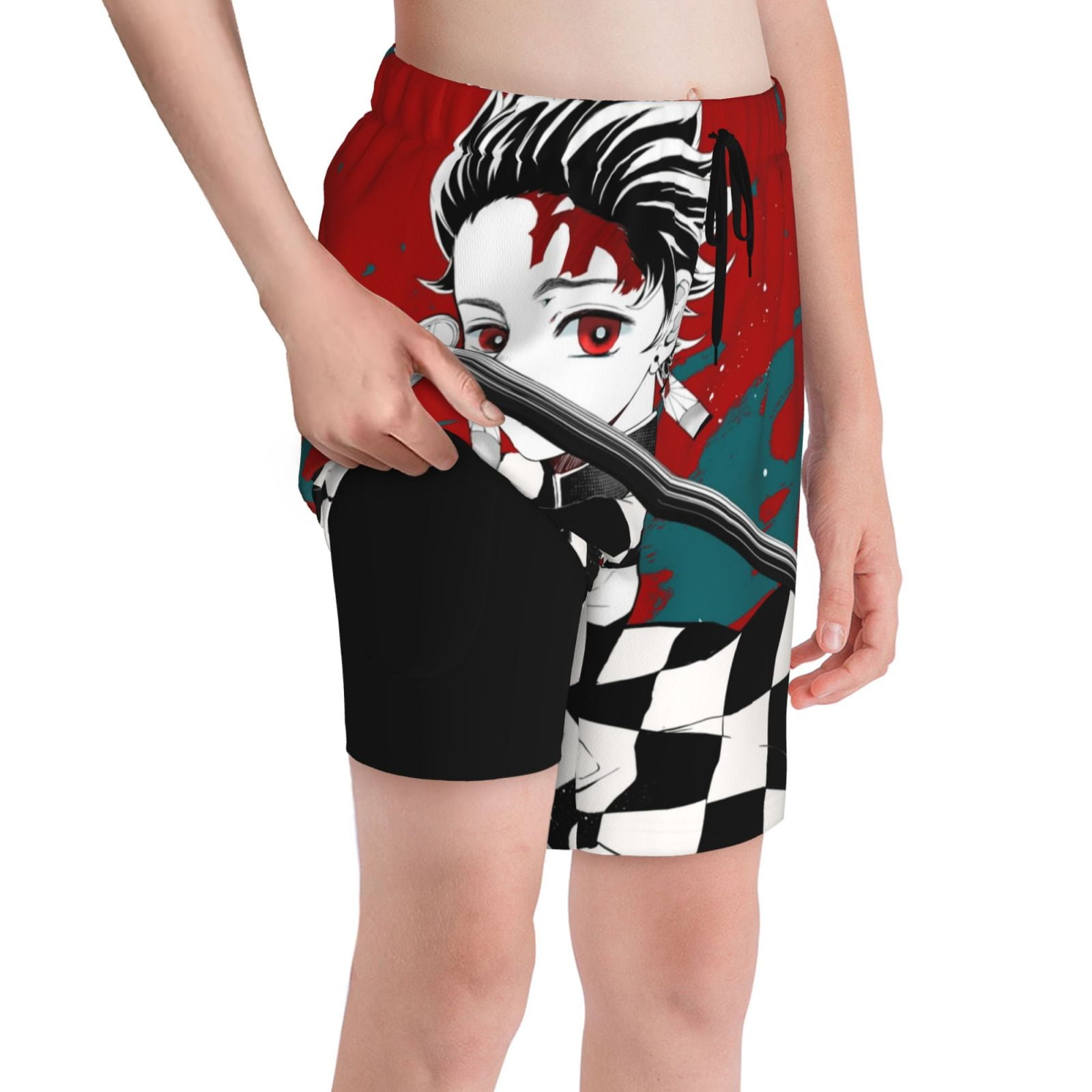 Demon Slayer Boys Swim Trunks Compression Liner Swim Shorts Beach Quick ...