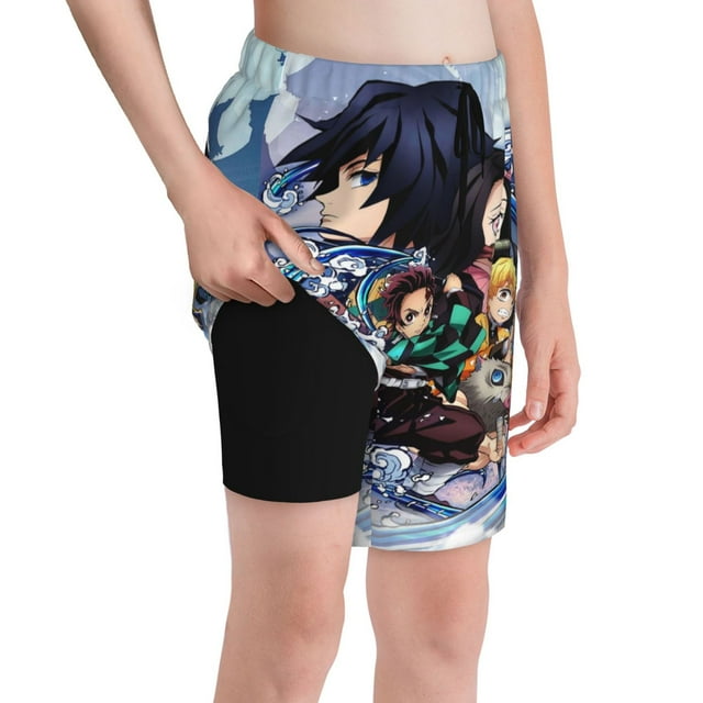 Demon Slayer Boys Swim Trunks Compression Liner Swim Shorts Beach Quick ...
