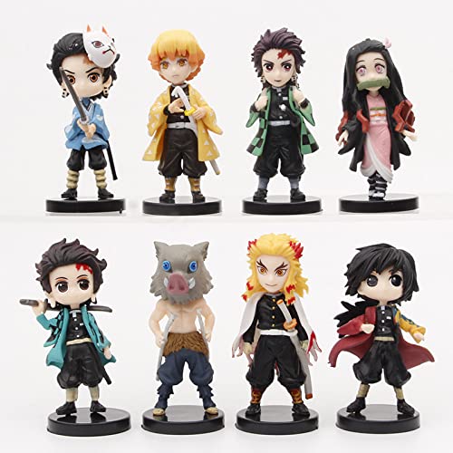 Demon-Slayer Cake Topper for 8pcs- 2.7inch Demon-Slayer Theme Party ...