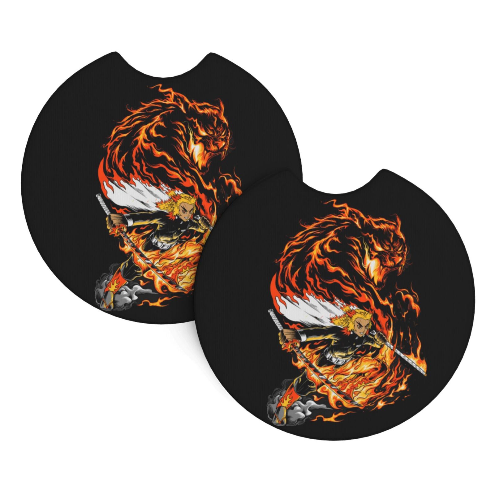 Demon Slayer Car Coasters For Cup Holders, 2 Pack Non-Slip Universal ...