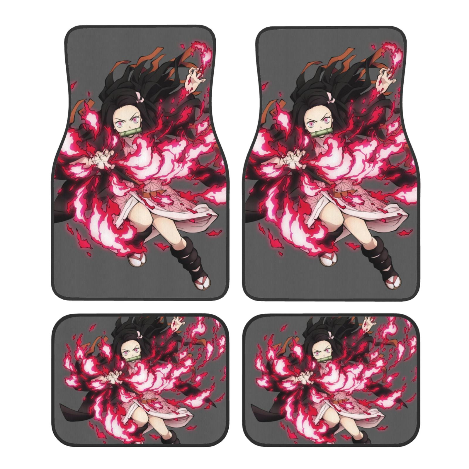 Demon Slayer Car Floor Mats Carpet 4 Piece Set Universal Fit Non Slip ...