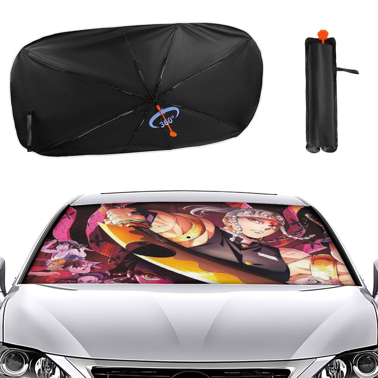 Demon Slayer Car Windshield Sun Shade Umbrella, UV Protection & Heat ...