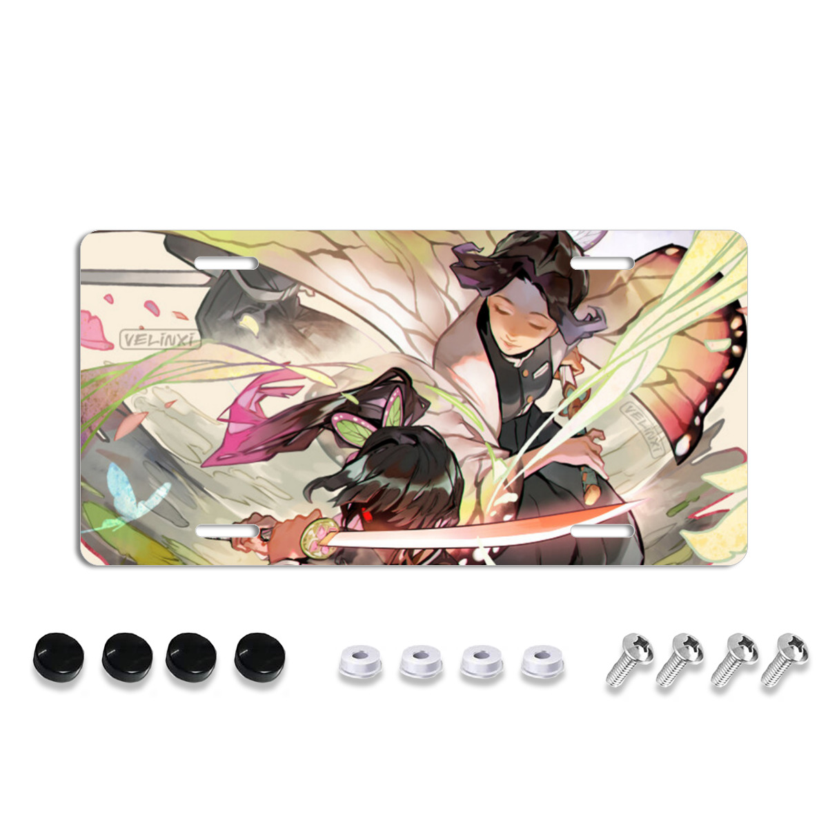 Demon Slayer Cartoon license plate cover, flat license plate protector ...