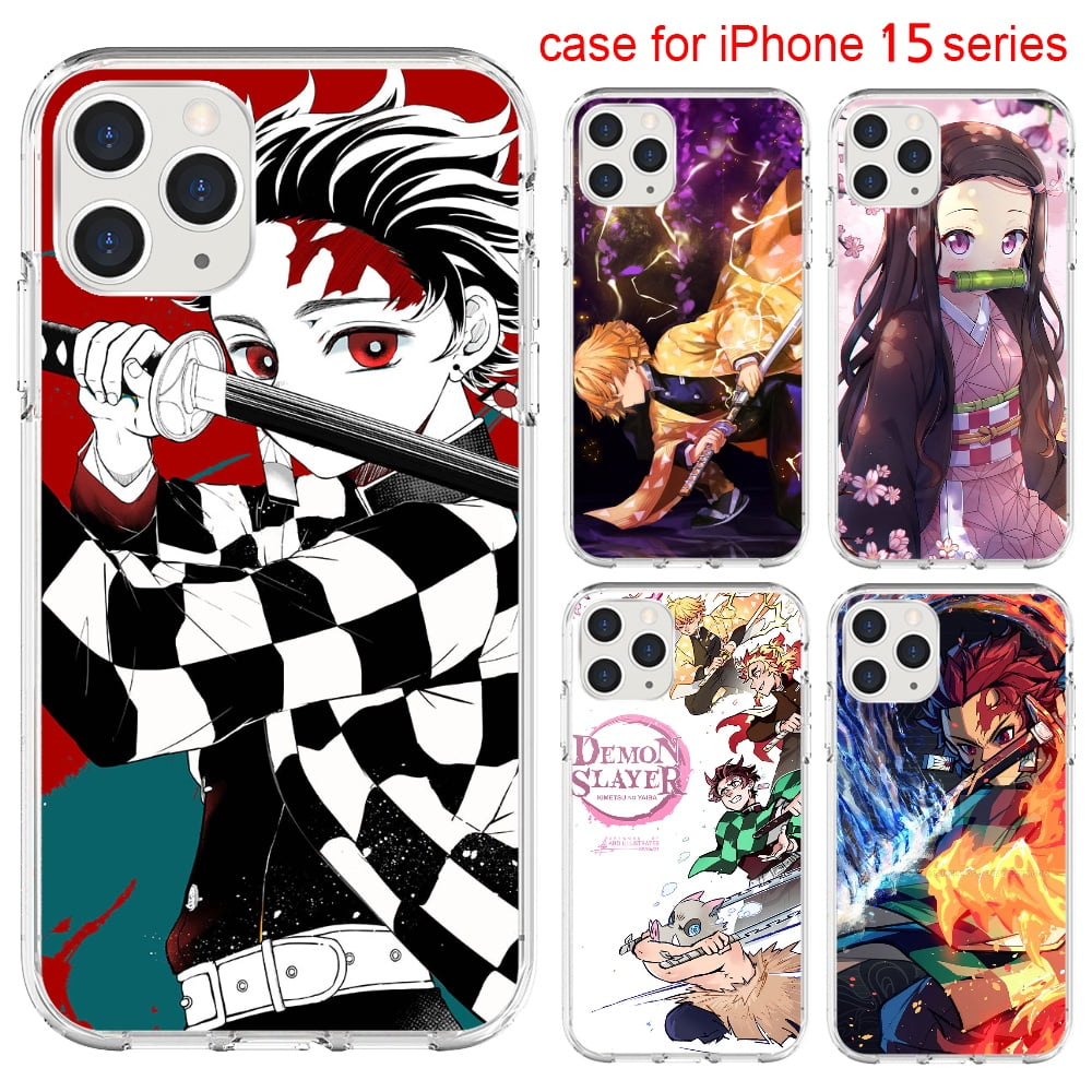 Demon Slayer Cell Phone Cases for iPhone 11 Shockproof Clear Case Anime Transparent Hard PC TPU Compatible with iPhone 11