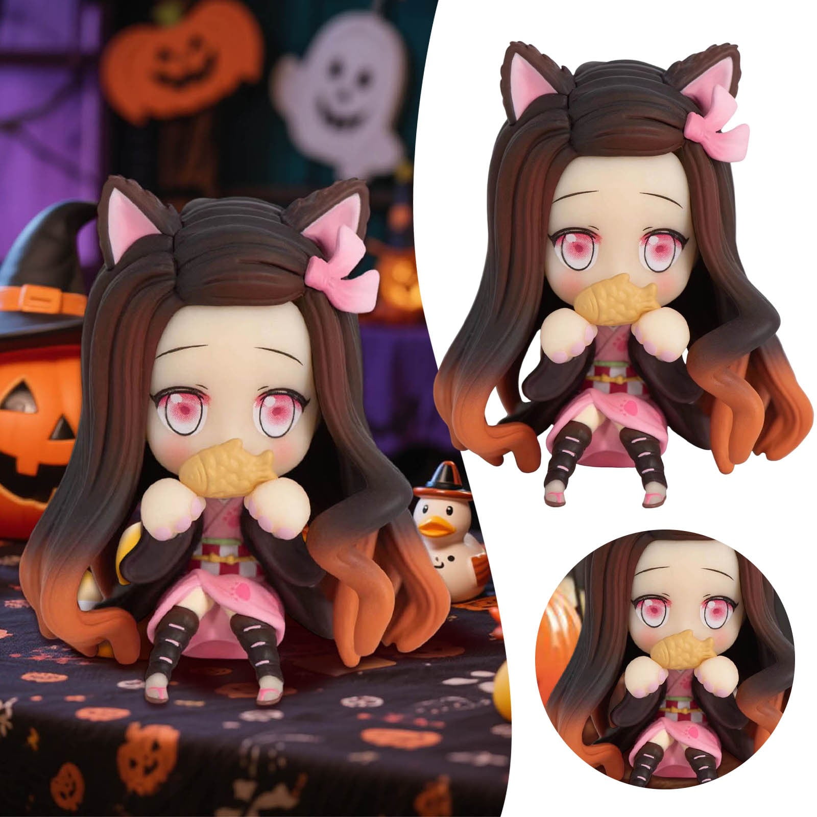Demon Slayer Character Action Figures Cute Style Nezuko Kamado Figurine ...