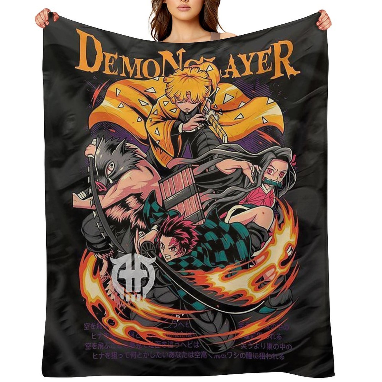 Demon Slayer Cozy Flannel Throw Blanket Christmas Decoration, Plush ...